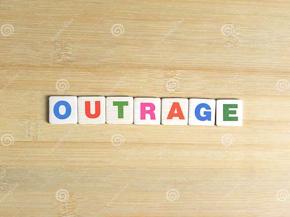 Word Outrage on Wood Background Stock Photo - Image of grungy, abstract ...