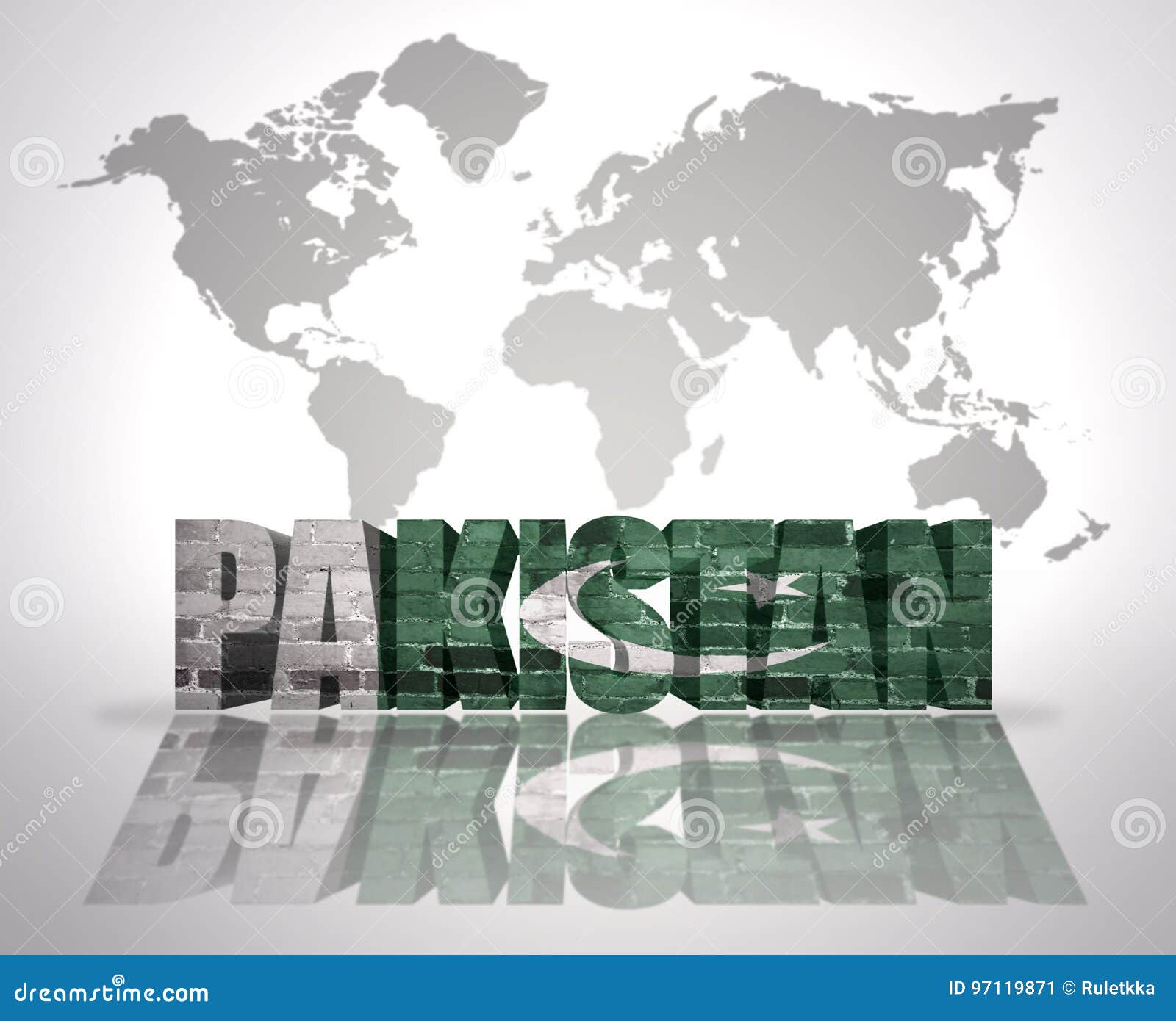 Word Pakistan on a World Map Background Stock Illustration ...
