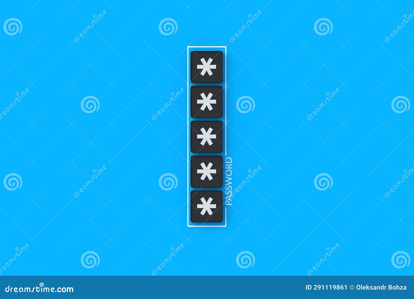 Word Password, Button with Asterisk Signs. Protection Concept Stock ...