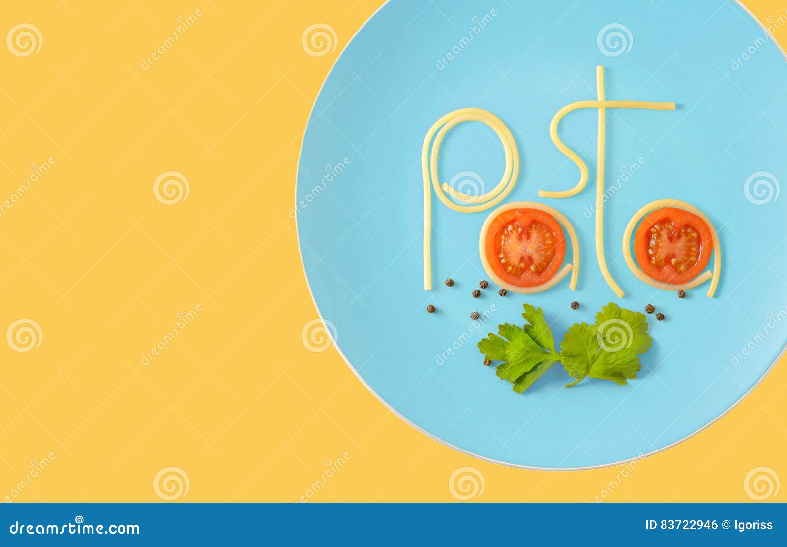 Word Pasta Made of Cooked Spaghetti on the Plate Stock Photo - Image of ...