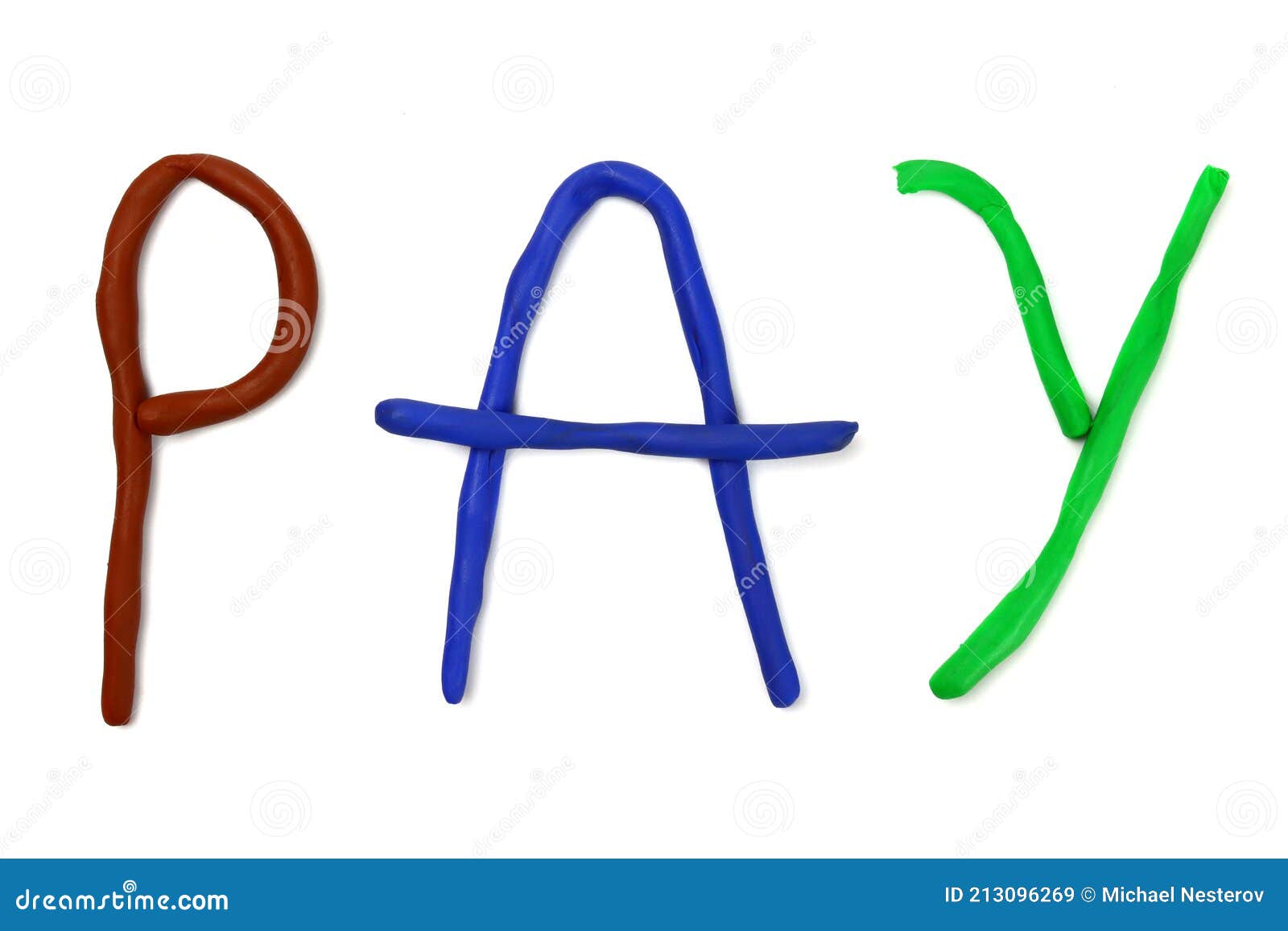 Word Pay, Made of Colored Plasticine. Isolated on White Stock Image ...