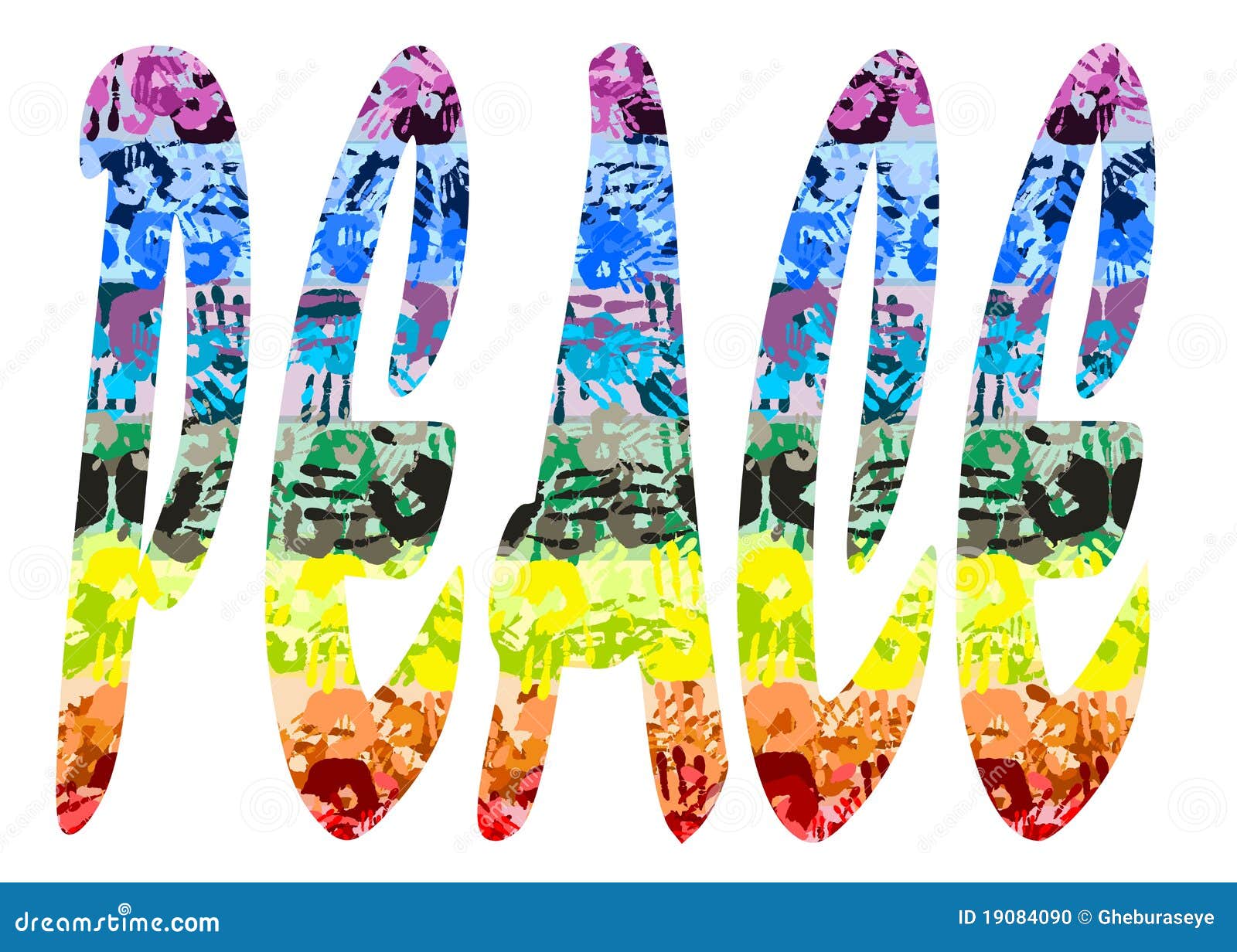 The word peace stock vector. Illustration of color, colorful - 19084090