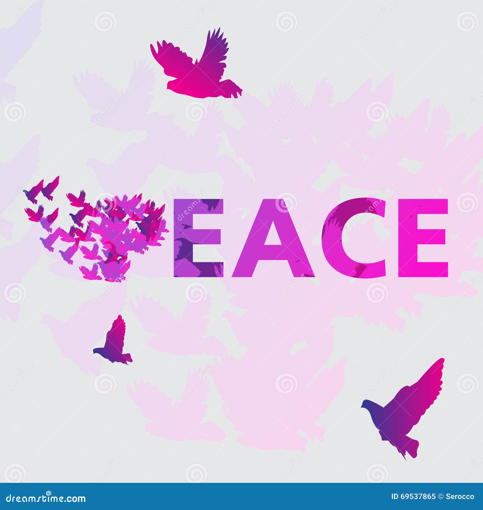 Word Peace and Dove. Peace Day Poster. Stock Vector - Illustration of ...