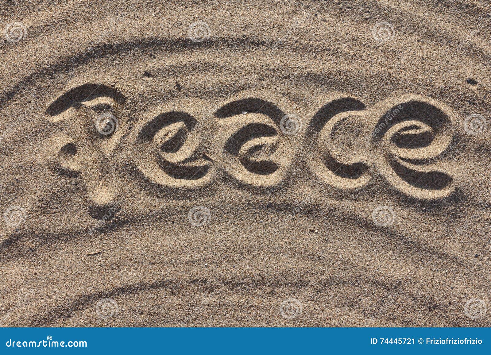 Word Peace Write on the Sand Stock Image - Image of footprints ...