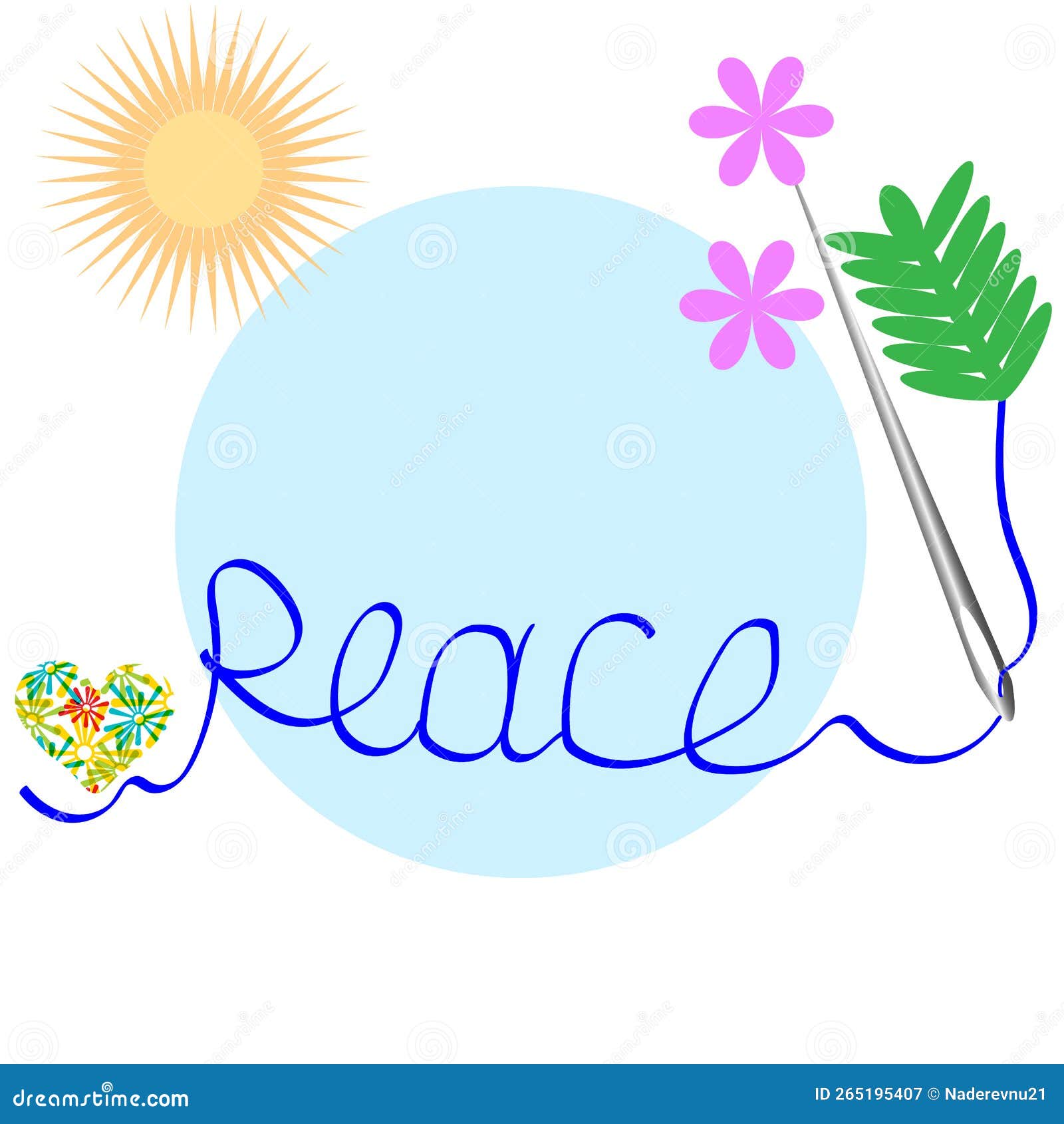 The Word "Peace" Is Written With A Thread Inserted Into The Needle ...