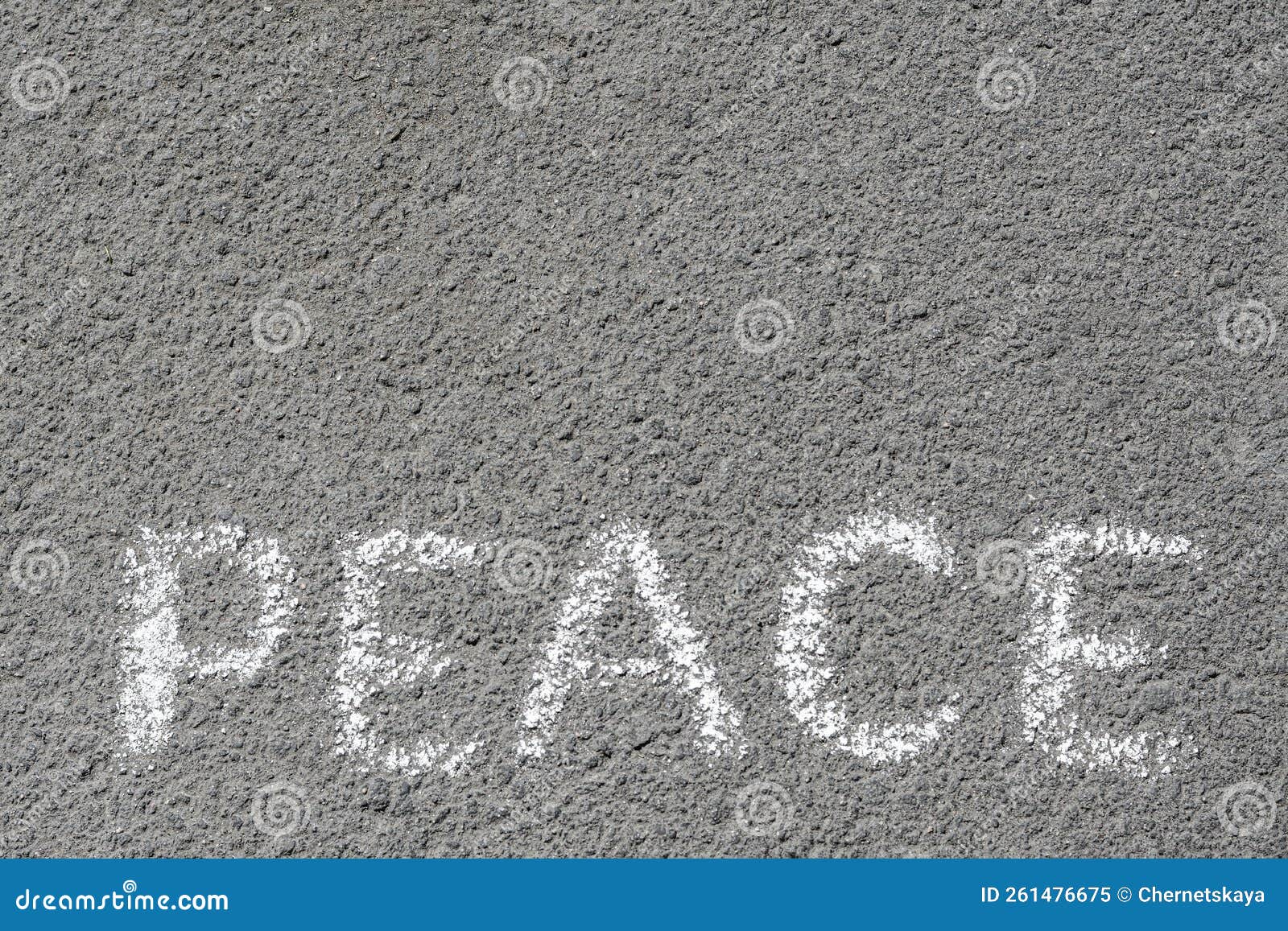 Word Peace Written with White Chalk on Asphalt Outdoors, Top View ...