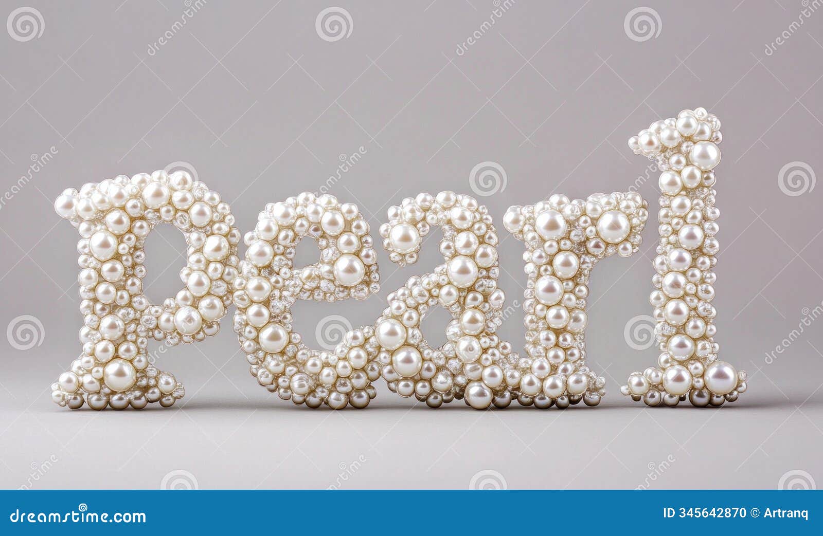 Pearl Text Art Made from White Pearls on Grey Background Stock ...