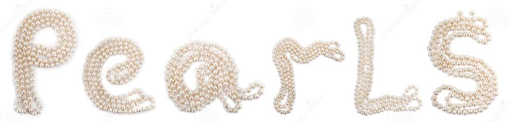 Word Pearls set of perls stock photo. Image of precious - 9836536