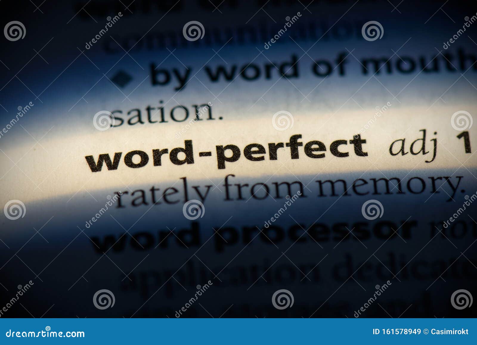 Word-perfect stock image. Image of close, meaning, etymology - 161578949