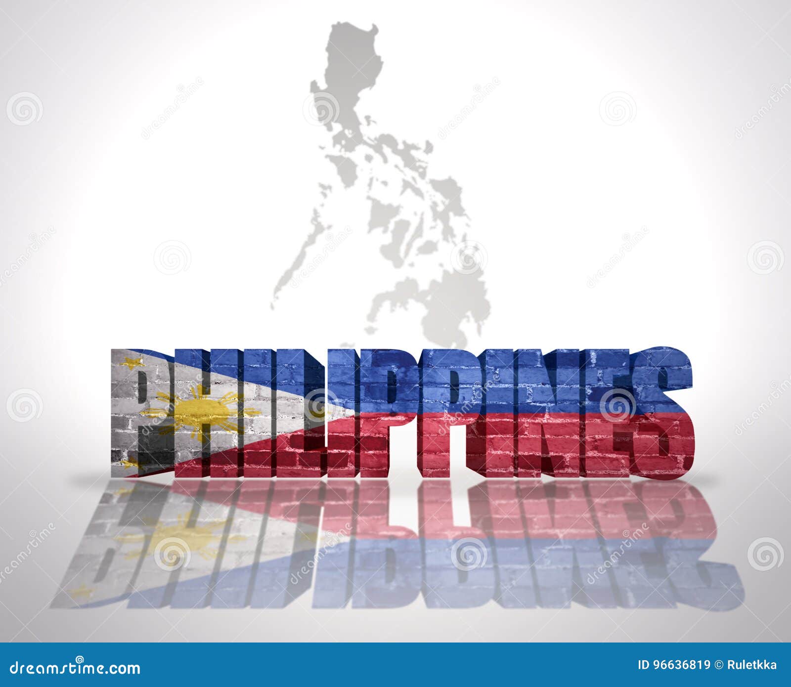 Word Philippines on a Map Background Stock Illustration - Illustration ...