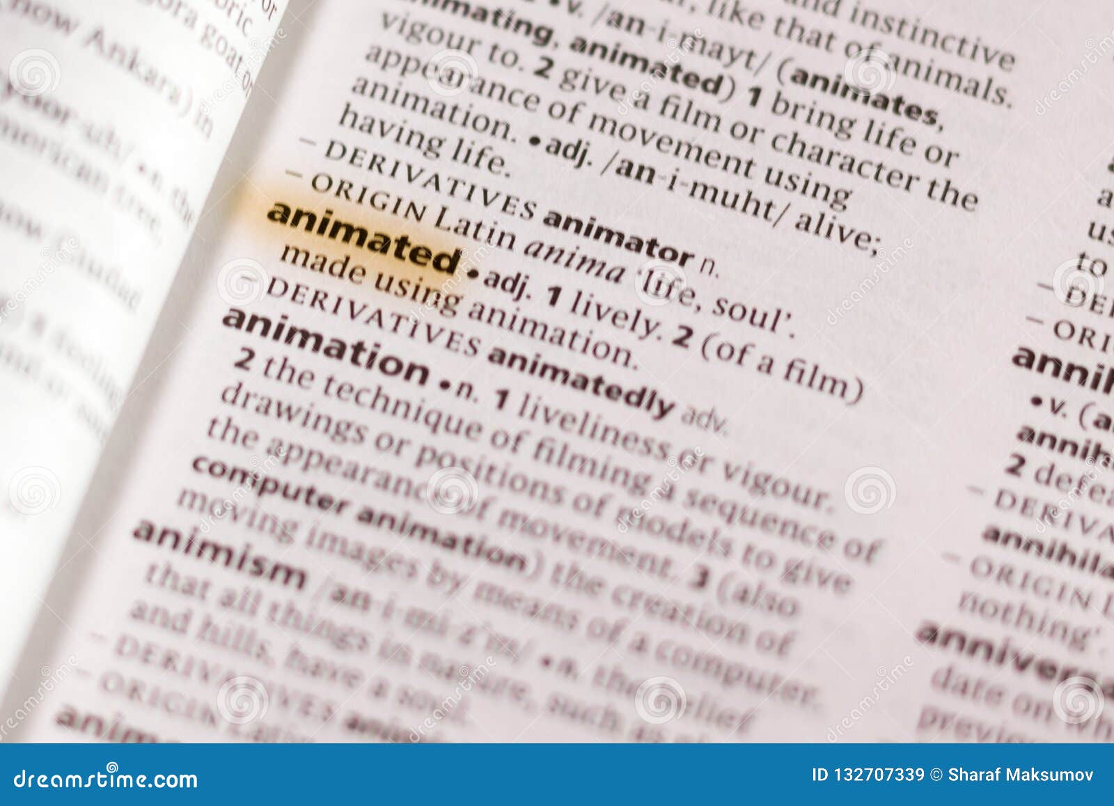 The Word or Phrase Animated in a Dictionary Stock Image - Image of word ...