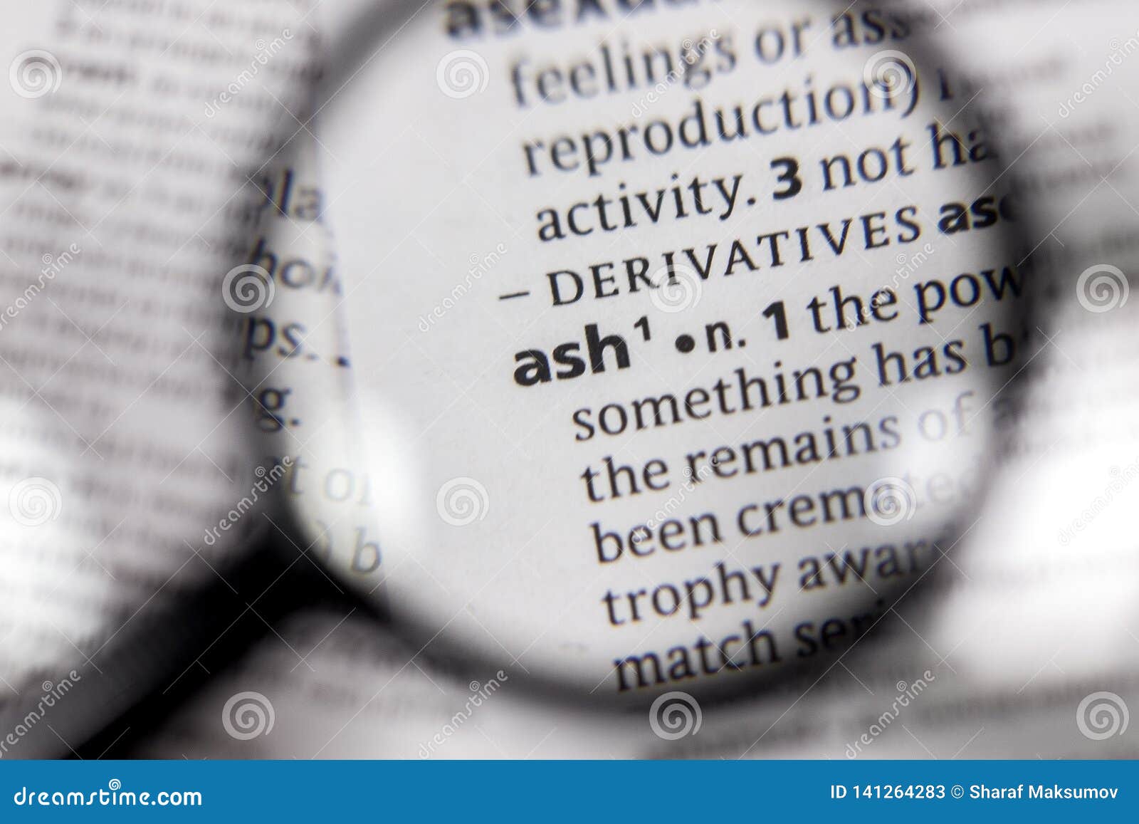 The Word or Phrase Ash in a Dictionary Stock Image - Image of white ...
