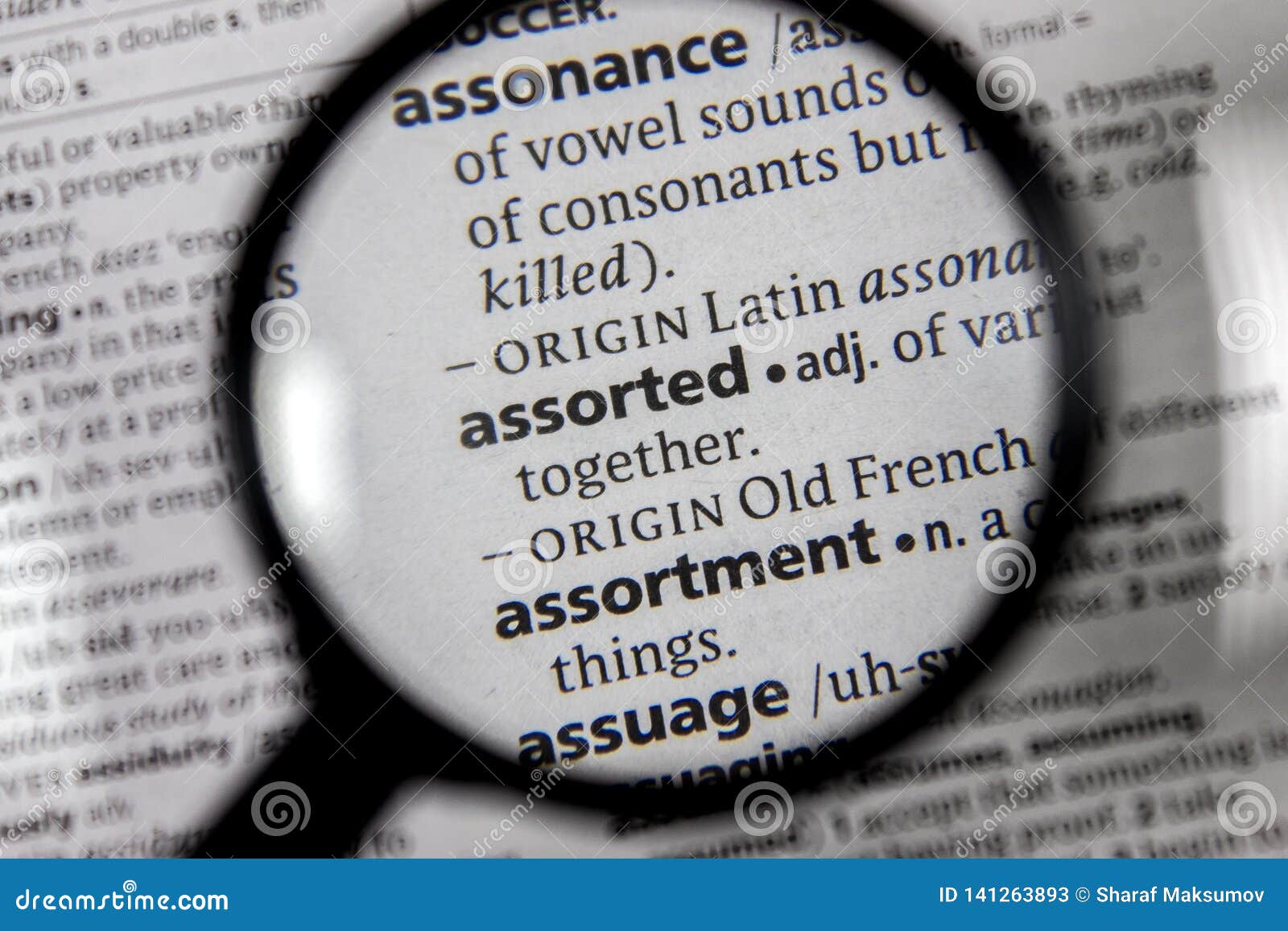 The Word or Phrase Assorted in a Dictionary Stock Image - Image of ...
