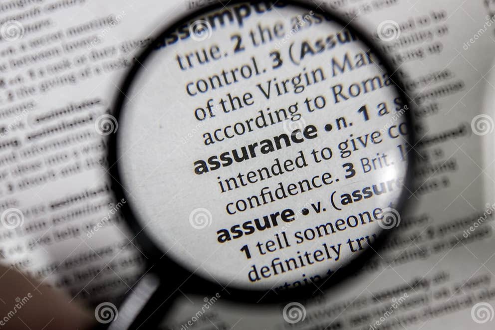 The Word or Phrase Assurance in a Dictionary Stock Image - Image of ...