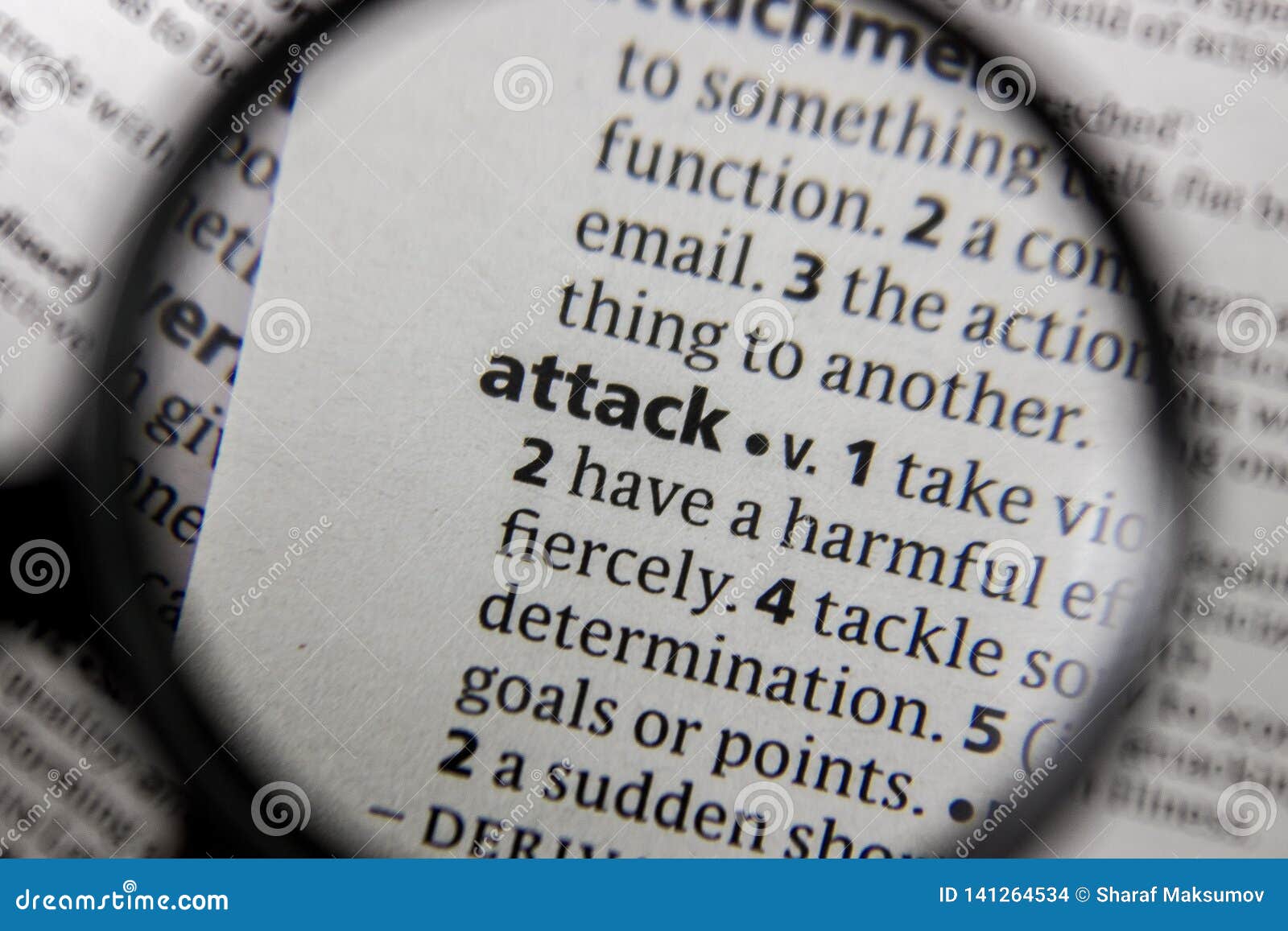 The Word or Phrase Attack in a Dictionary Stock Photo - Image of white ...