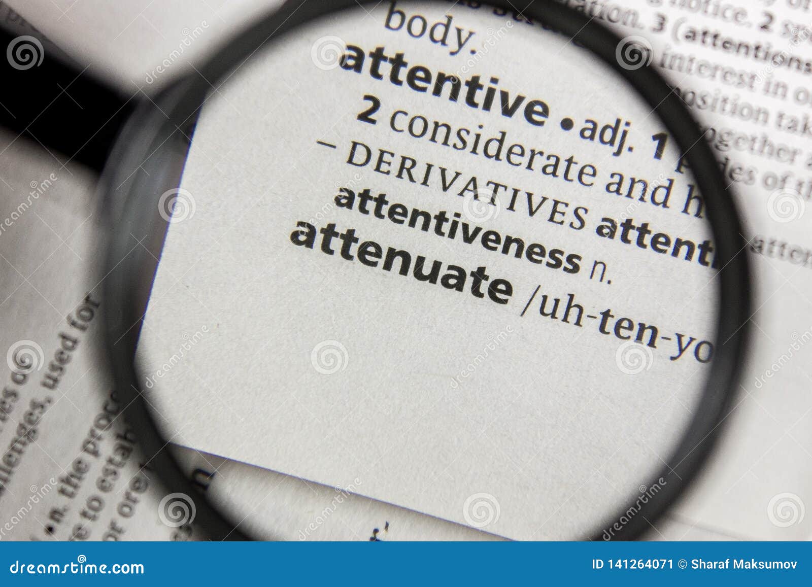 The Word or Phrase Attenuate in a Dictionary Stock Image - Image of ...