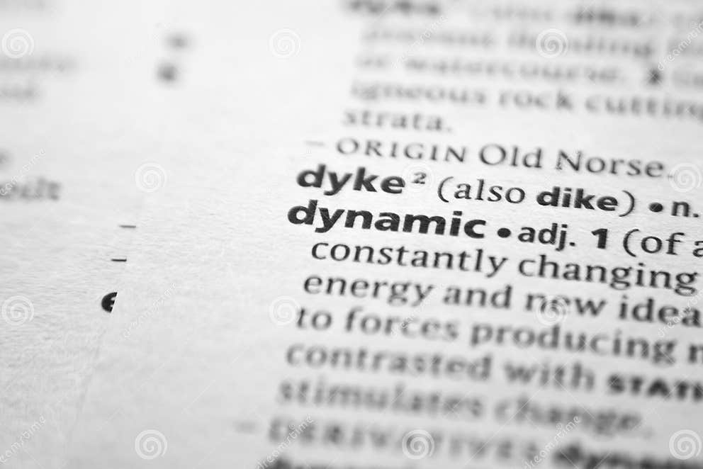 Word or Phrase Dynamic in a Dictionary Stock Image - Image of ...