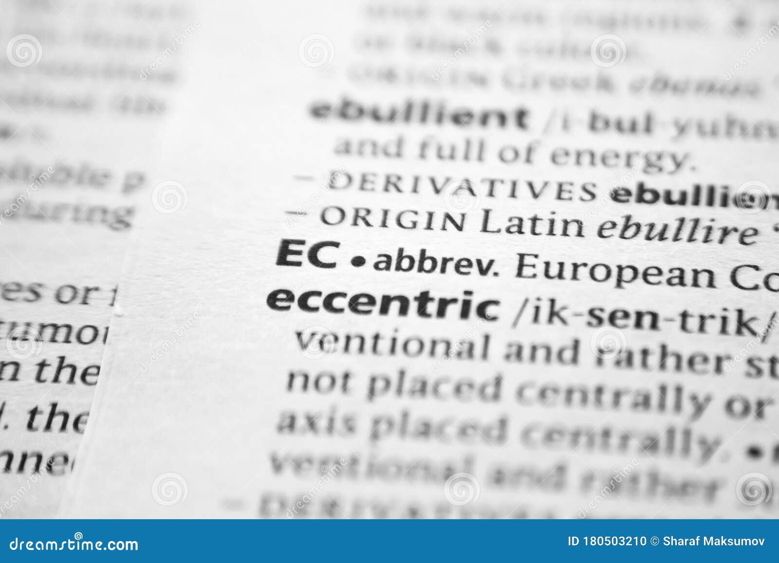 Word or Phrase EC in a Dictionary Stock Photo - Image of concept, white ...