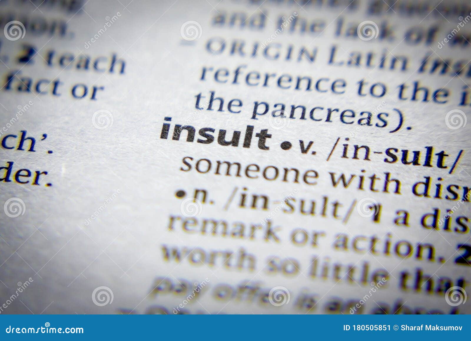 Word or Phrase Insult in a Dictionary Stock Image - Image of magnifying ...
