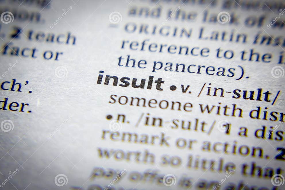 Word or Phrase Insult in a Dictionary Stock Image - Image of magnifying ...