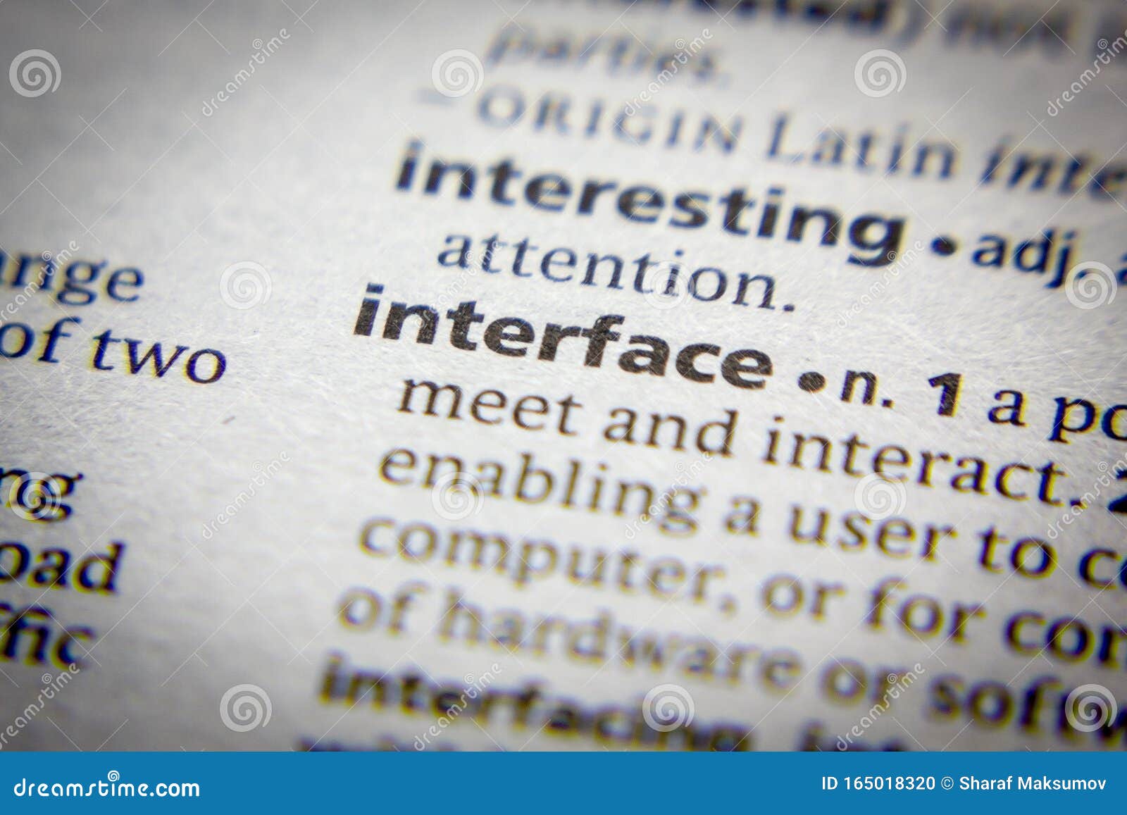 Word or Phrase Interface in a Dictionary Stock Photo - Image of ...