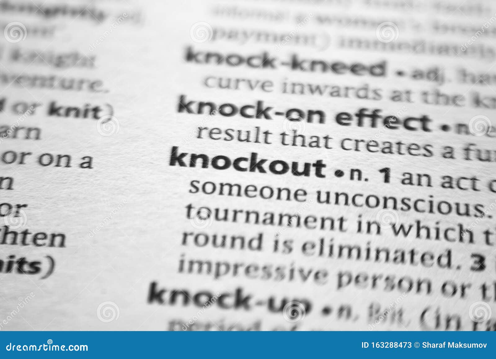 Word or Phrase Knockout in a Dictionary Stock Image - Image of paper ...