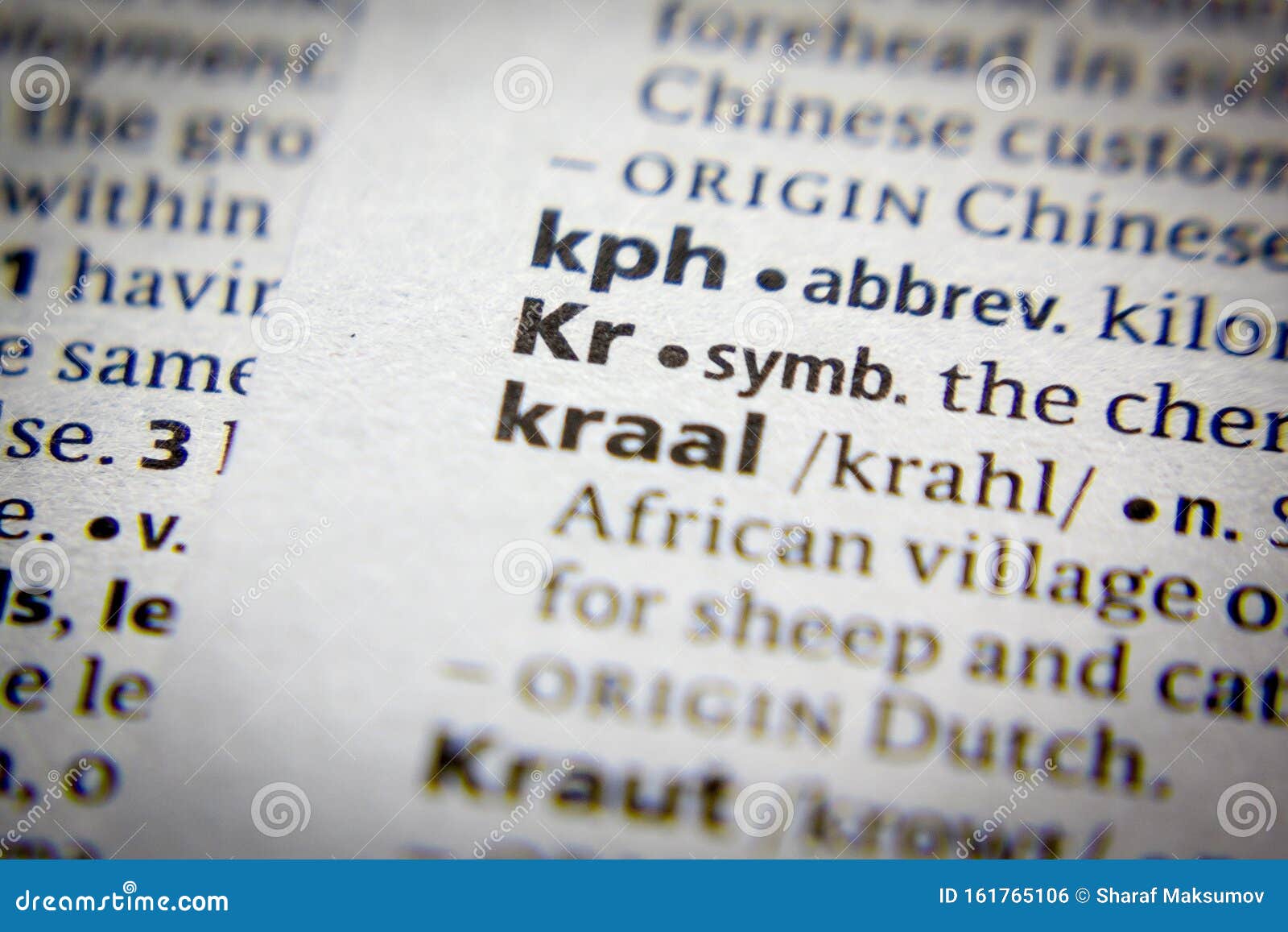 Word or Phrase Kr in a Dictionary Stock Photo - Image of black, meaning ...