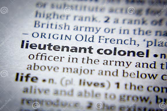Word or Phrase Lieutenant Colonel in a Dictionary Stock Photo - Image ...