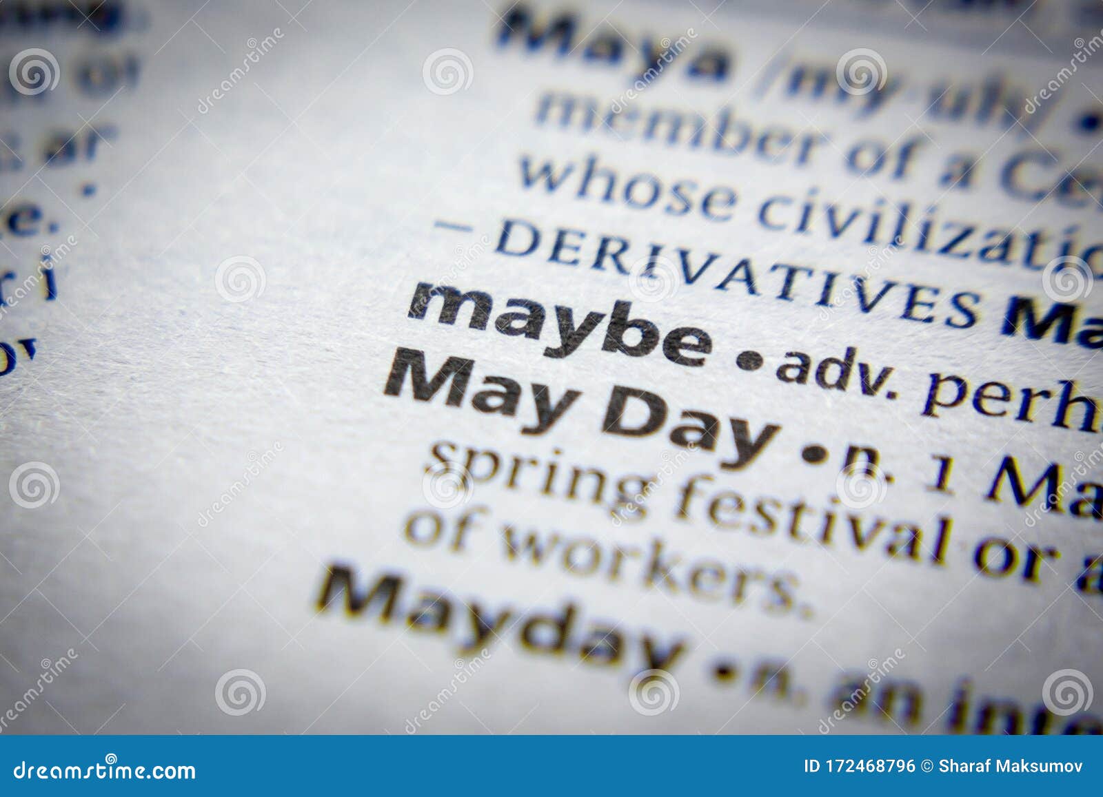 Word or Phrase Maybe in a Dictionary. Stock Photo - Image of editorial ...