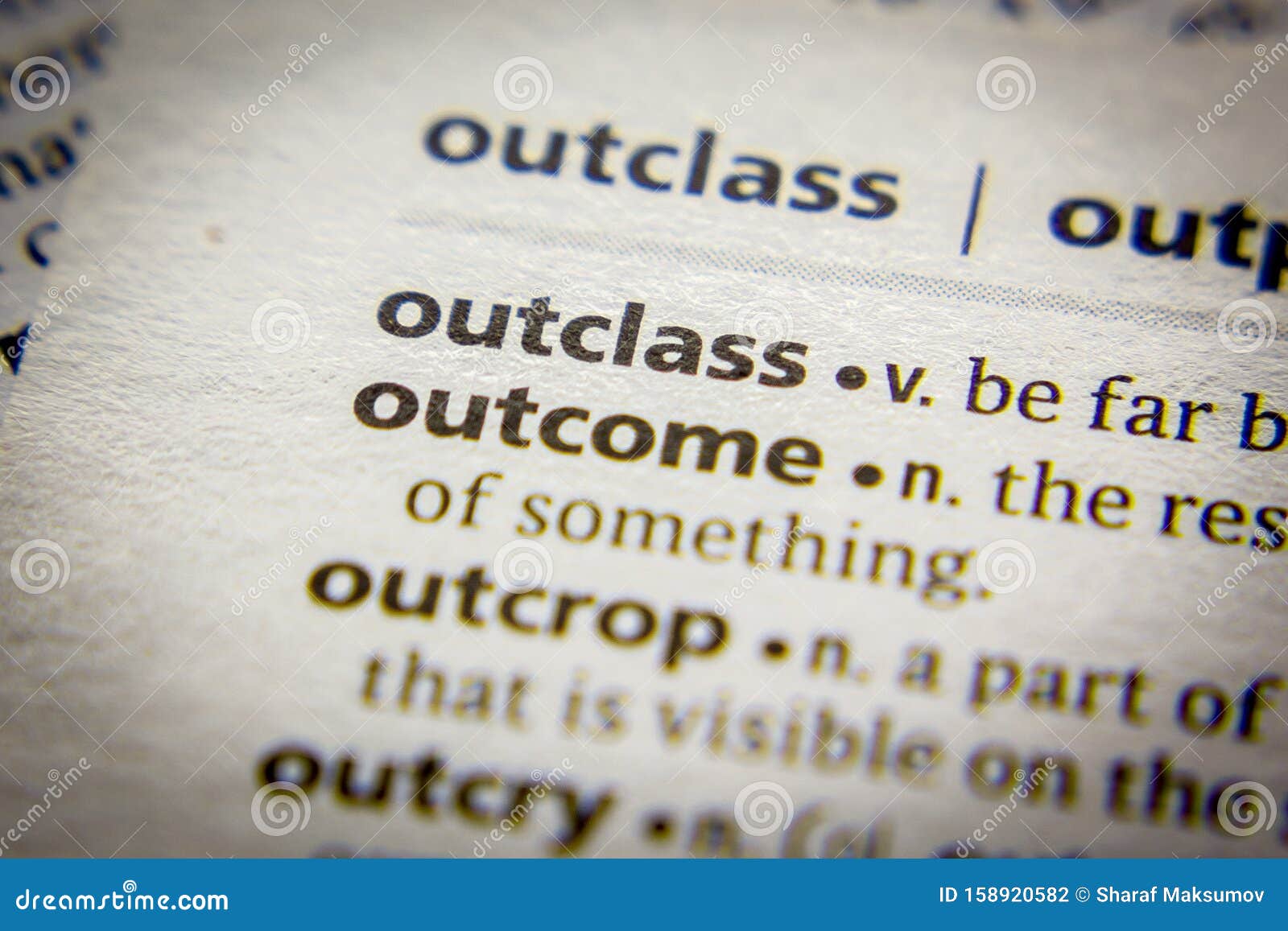 Word or Phrase Outclass in a Dictionary Stock Photo - Image of paper ...