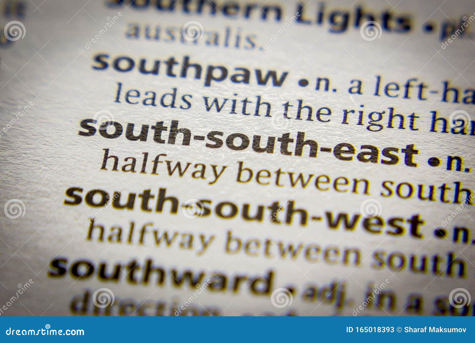 Word or Phrase South-south-east in a Dictionary Stock Image - Image of ...