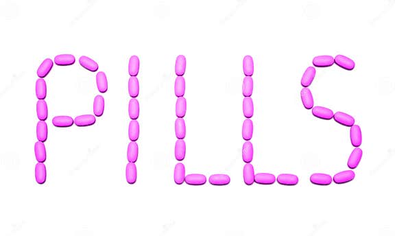 Word Pills from Pink Tablets on White Stock Image - Image of impotence ...
