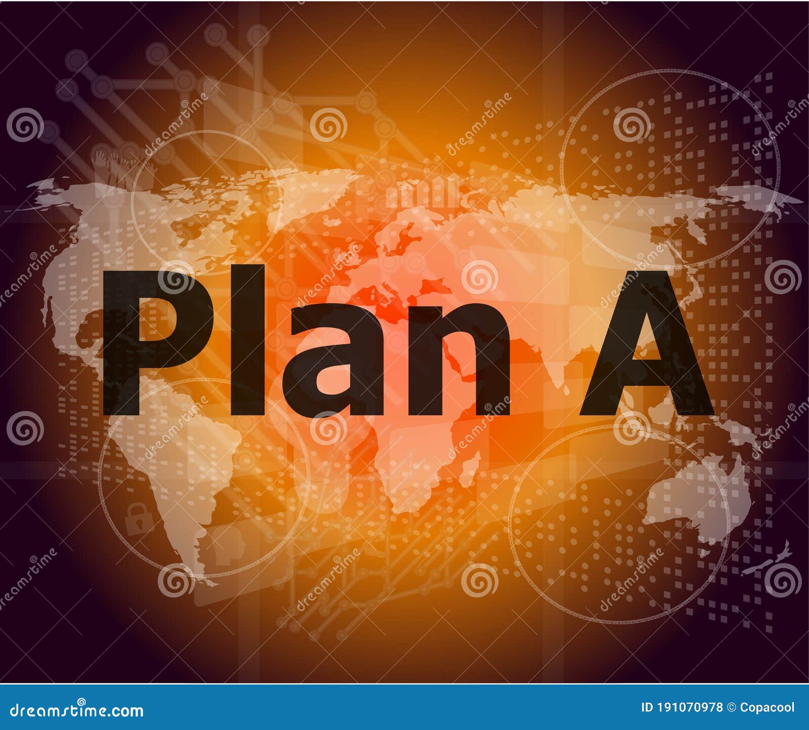 The Word Plan a on Digital Screen, Business Concept Stock Illustration ...