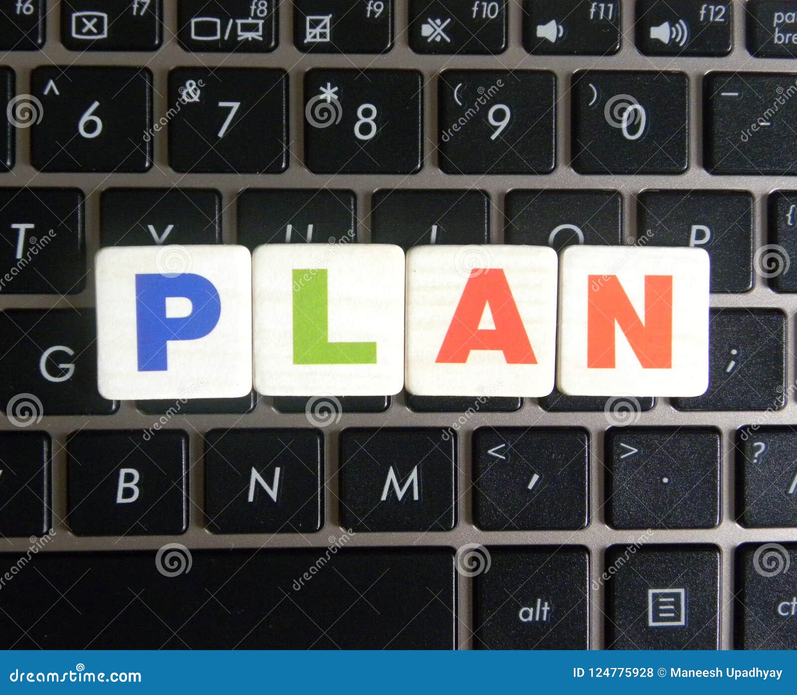 Word Plan on Keyboard Background Stock Photo - Image of font, internet ...