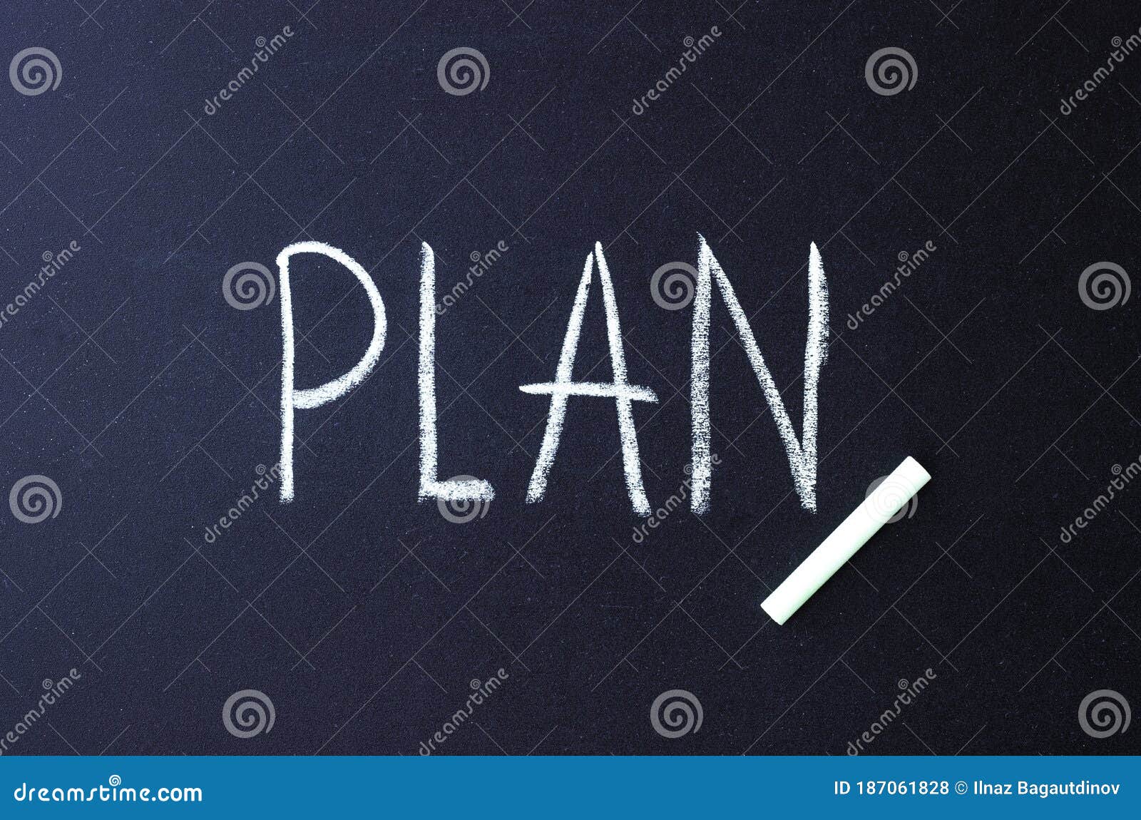 The Word Plan is Written in White Chalk on a Black Surface Stock Photo ...