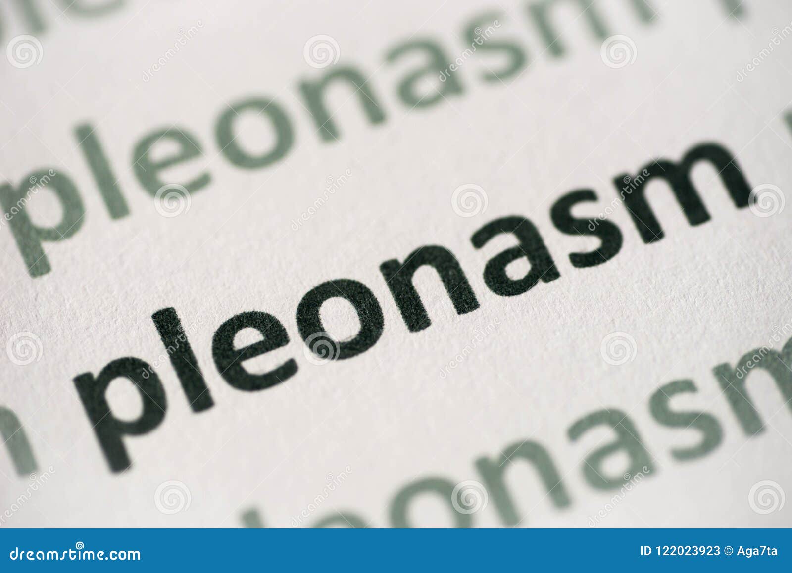 Word Pleonasm Printed on Paper Macro Stock Image - Image of press ...