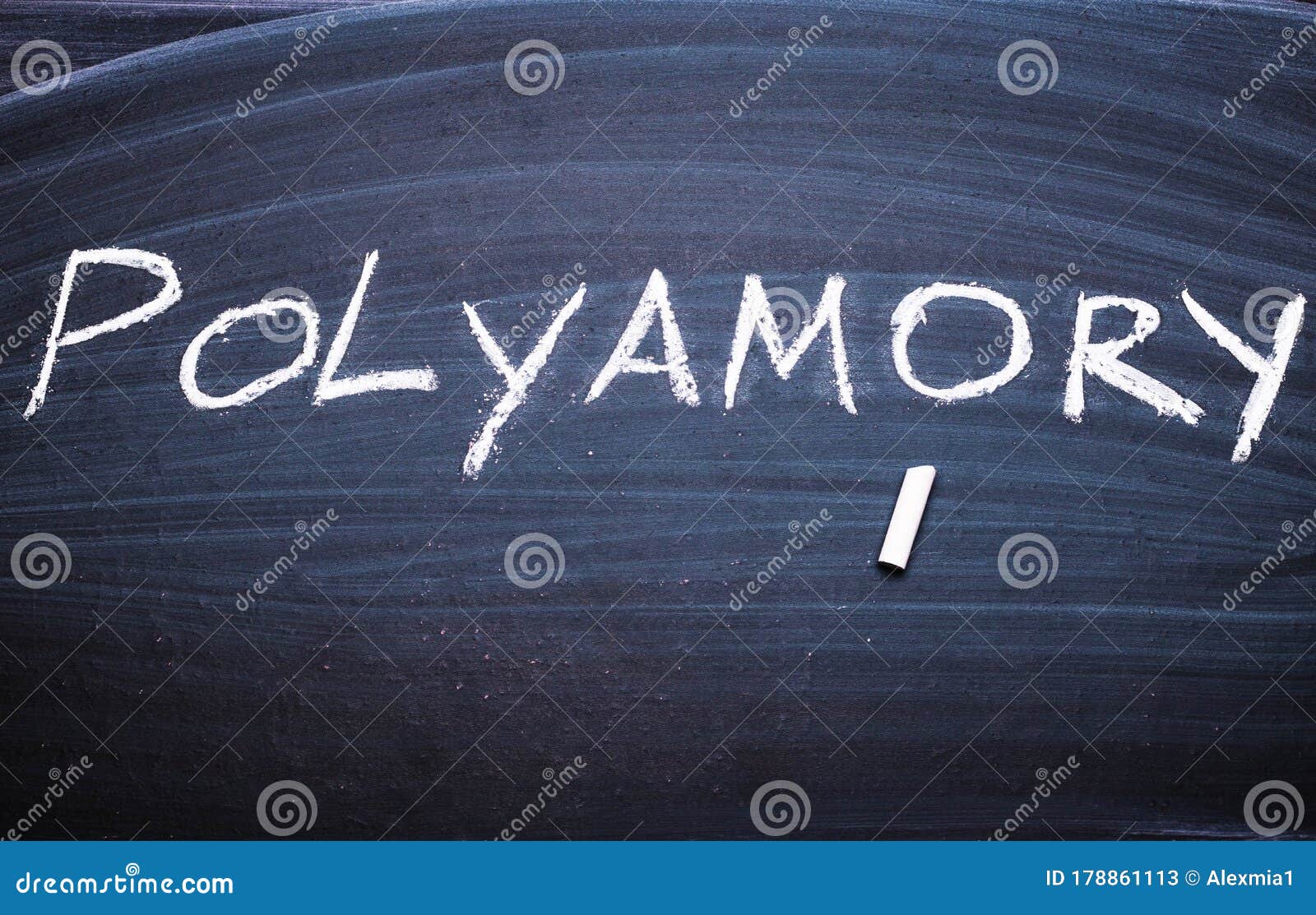 The Word Polyamorys Written on the Blackboard Stock Image - Image of ...