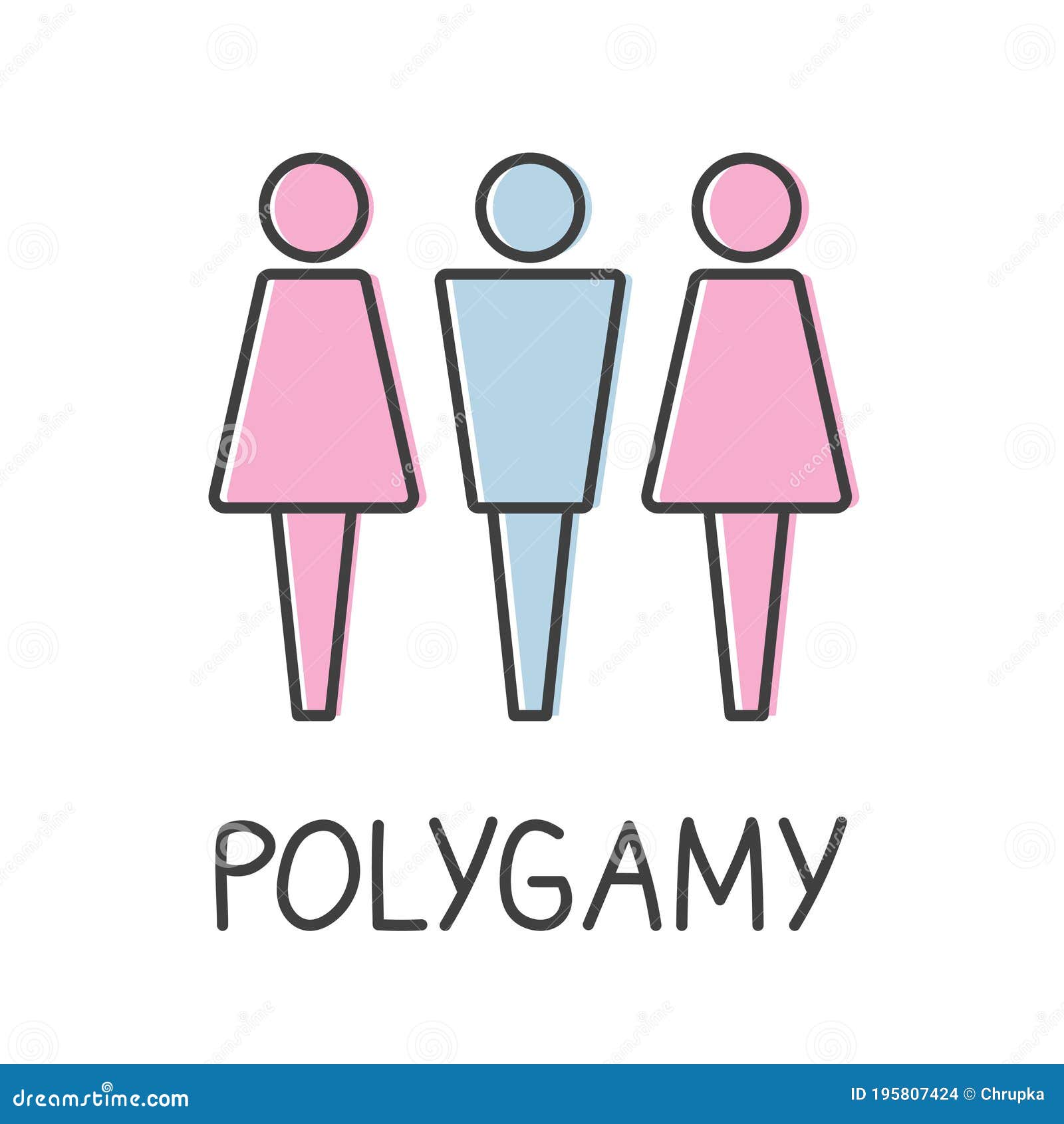Word polygamy concept stock vector. Illustration of love - 195807424