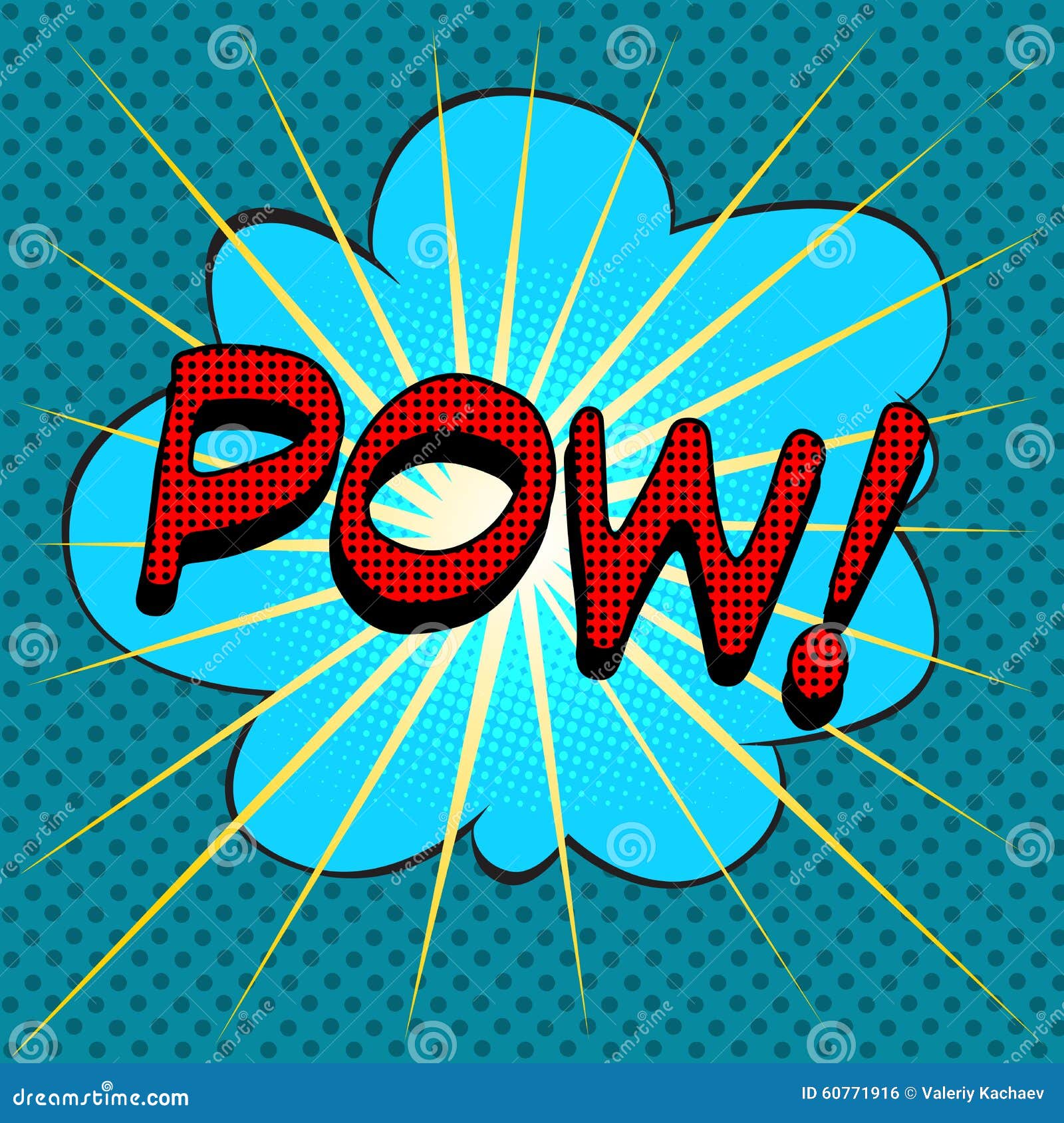 Word Pow Comic Book Style Vector Illustration | CartoonDealer.com #60771916