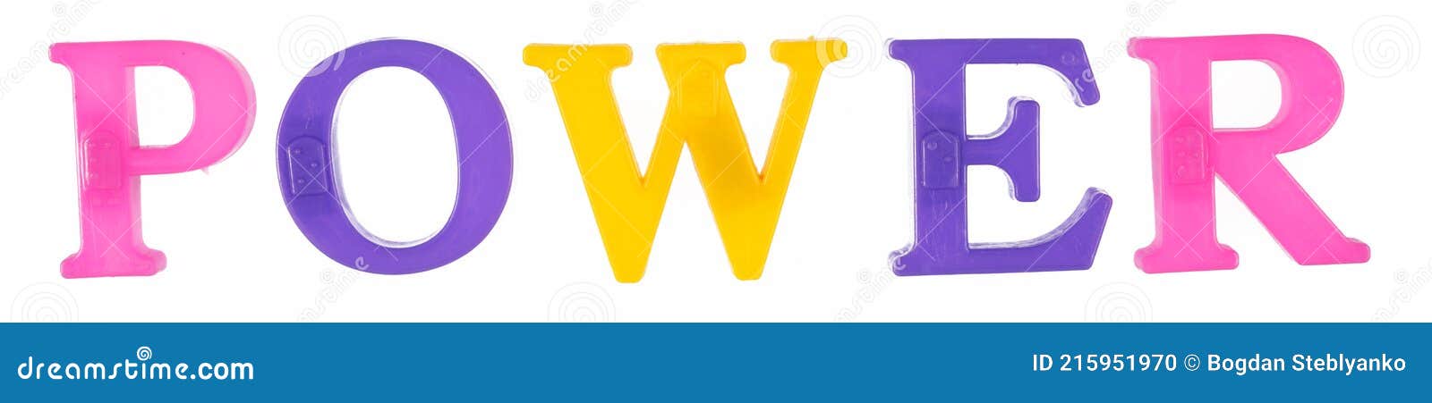 The Word Power is Lined with Multicolored Plastic Letters Stock Photo ...
