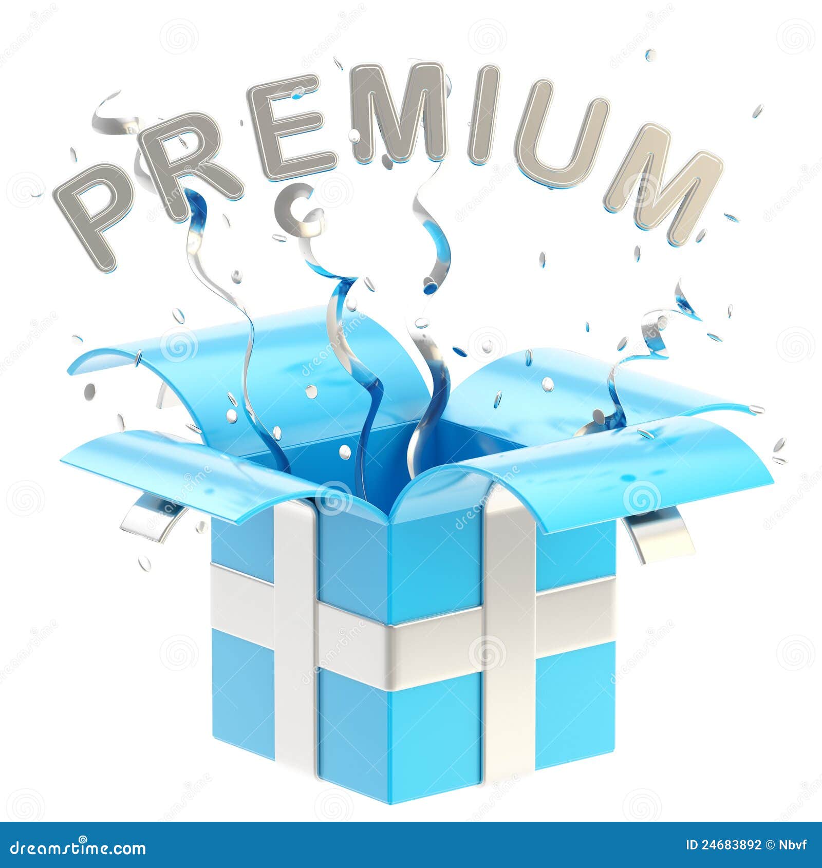 Word Premium Inside a Gift Box Stock Illustration - Illustration of ...