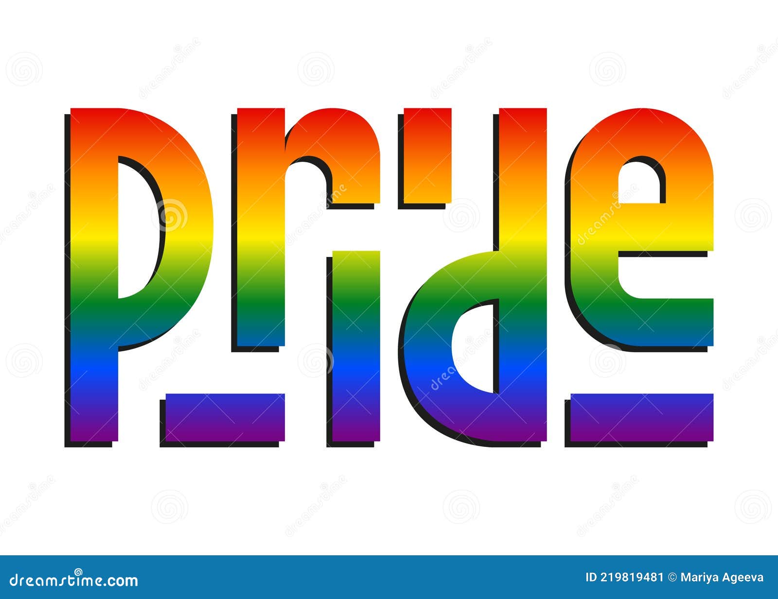 Word Pride in Multicolored Gradient Cloud. Emblem for Pride Month Stock ...