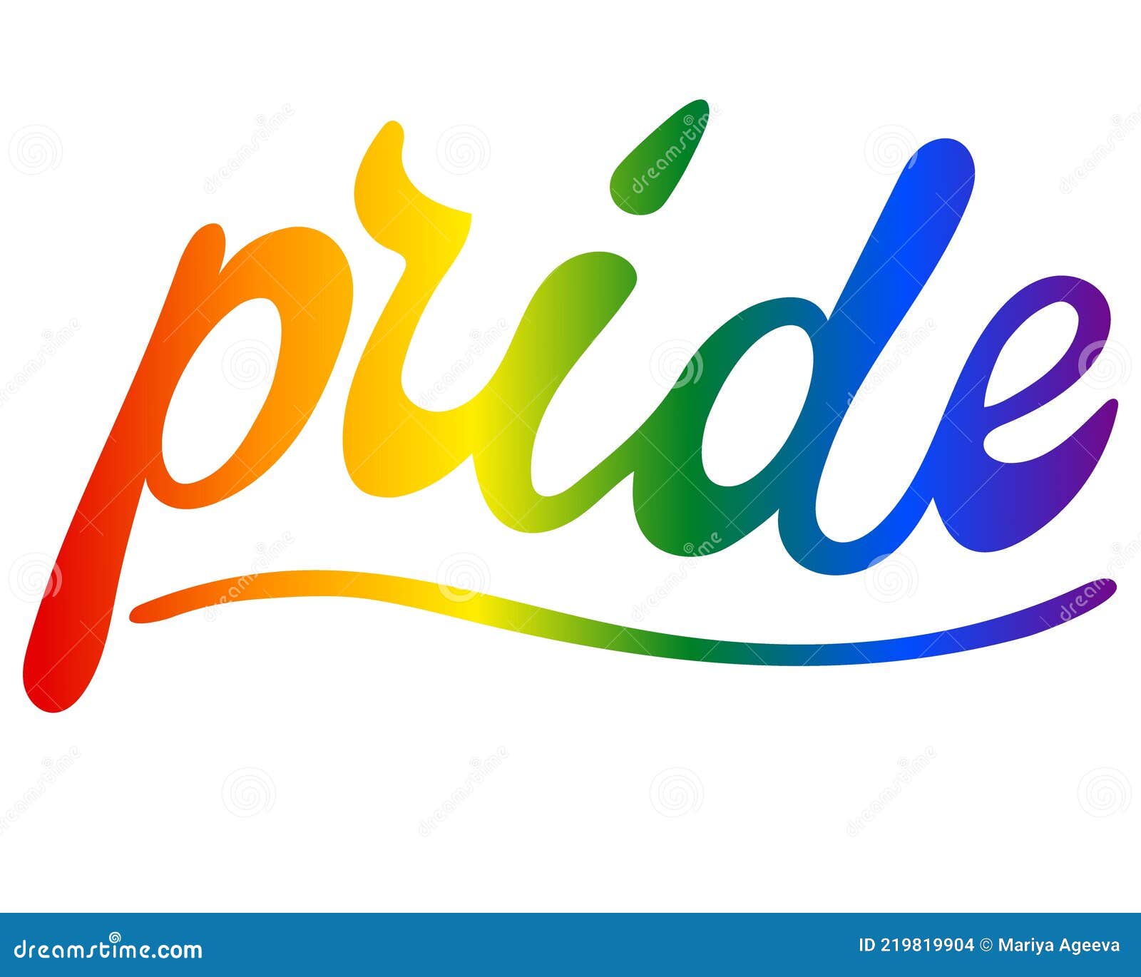 Word Pride in Multicolored Gradient. Emblem for Pride Month Stock ...