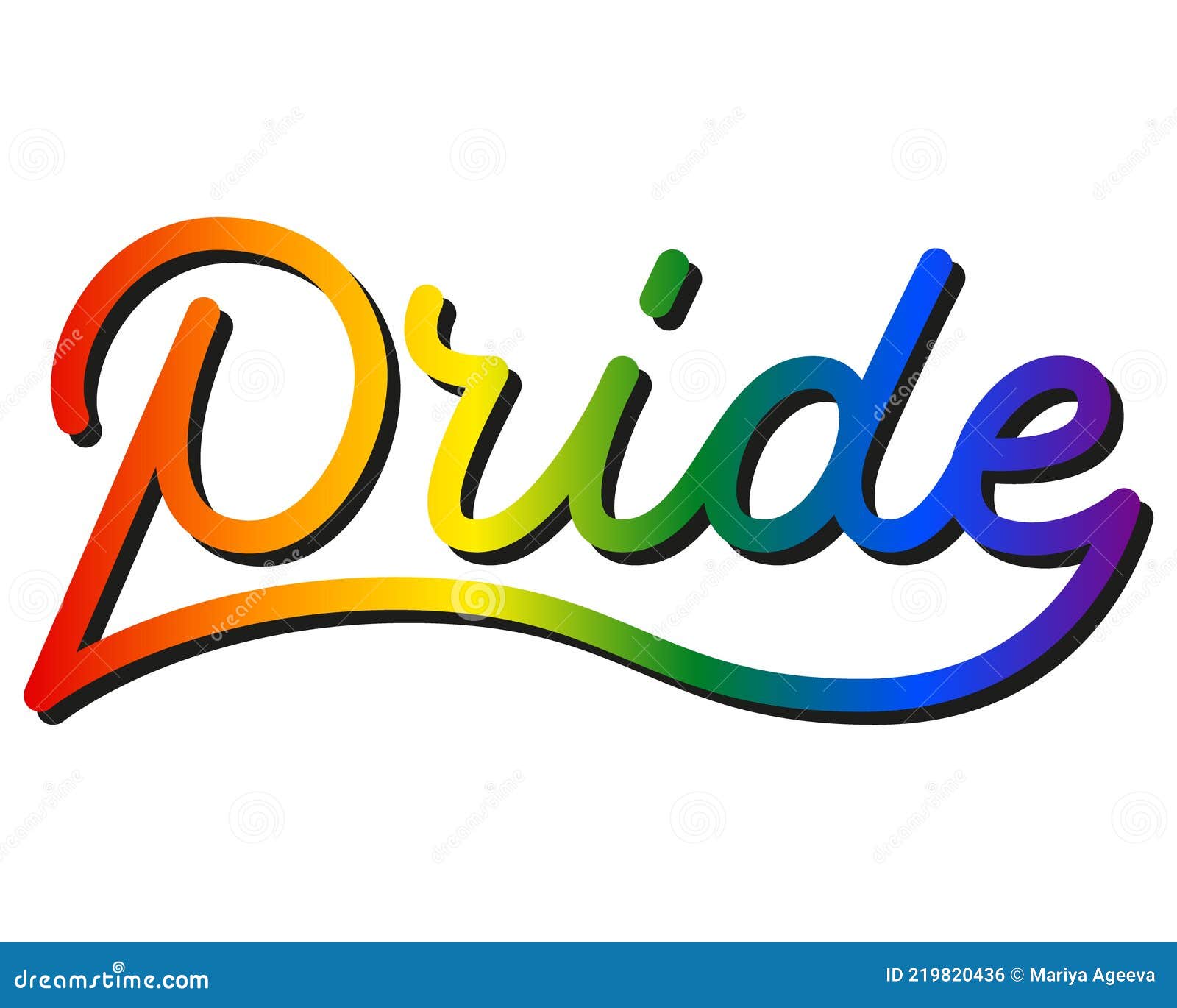 Word Pride in Multicolored Gradient. Emblem for Pride Month Stock ...