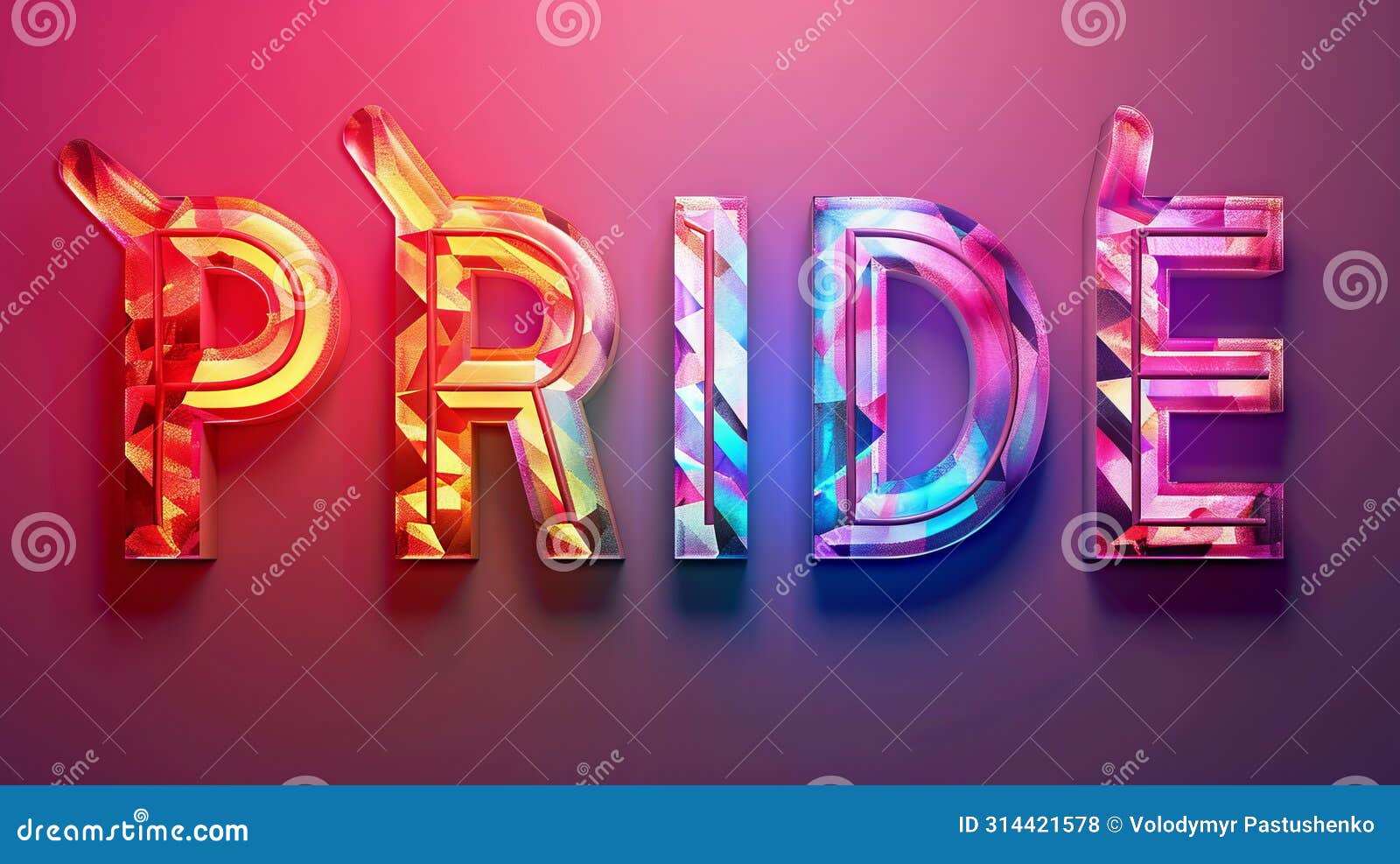 The Word Pride is Written in Neon Colors Stock Photo - Image of sign ...