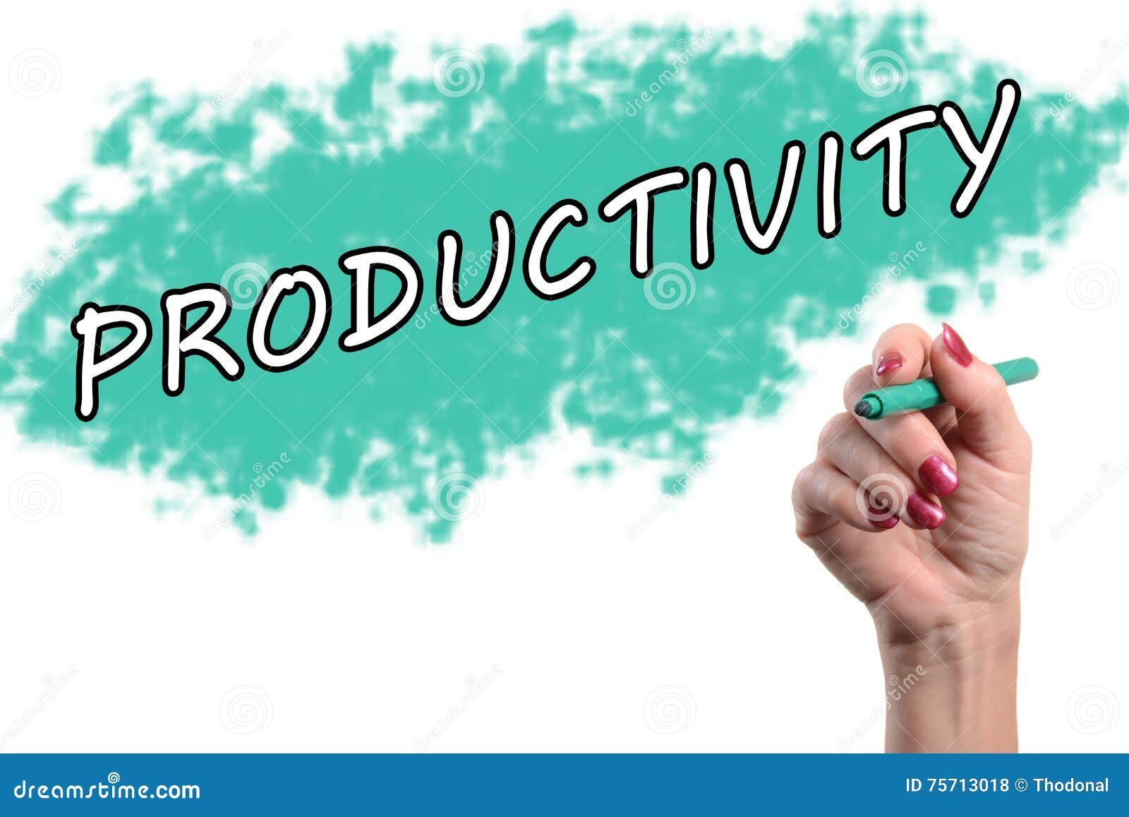 Word Productivity Written by a Hand Stock Photo - Image of efficiency ...