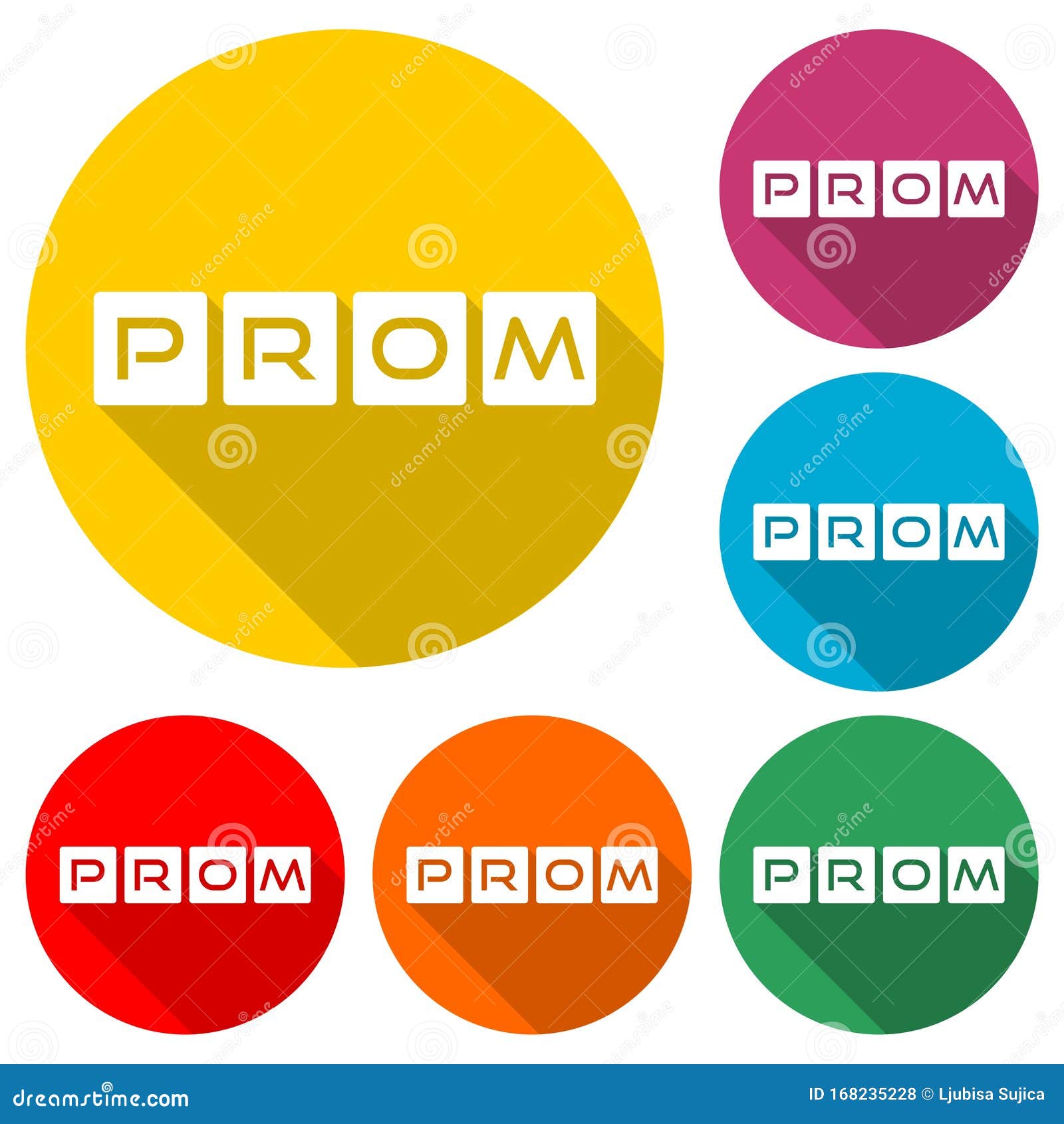 Word PROM Icon with Long Shadow Stock Vector - Illustration of ...