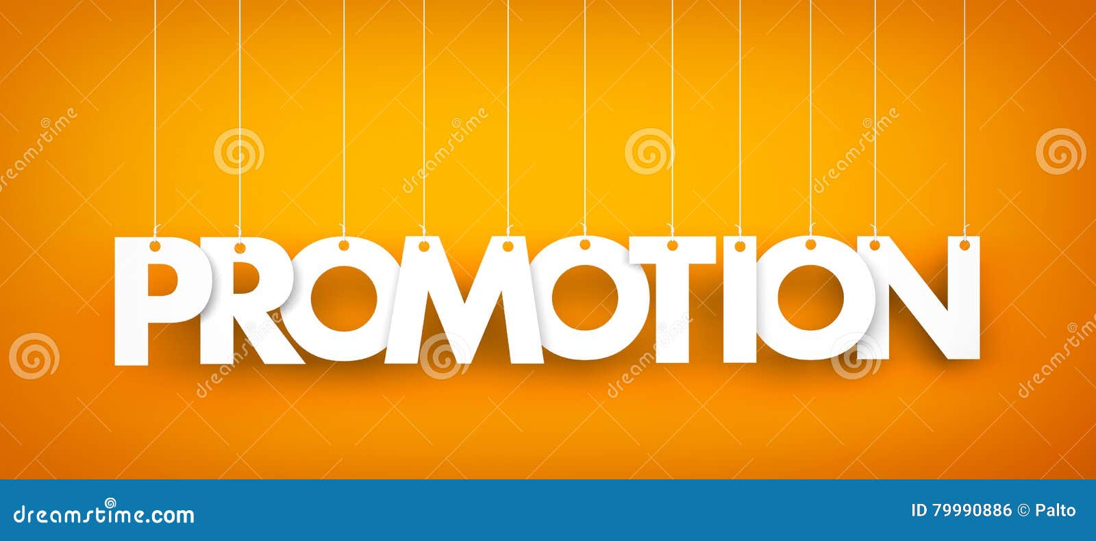 Word Promotion Hanging on Orange Background Stock Illustration ...