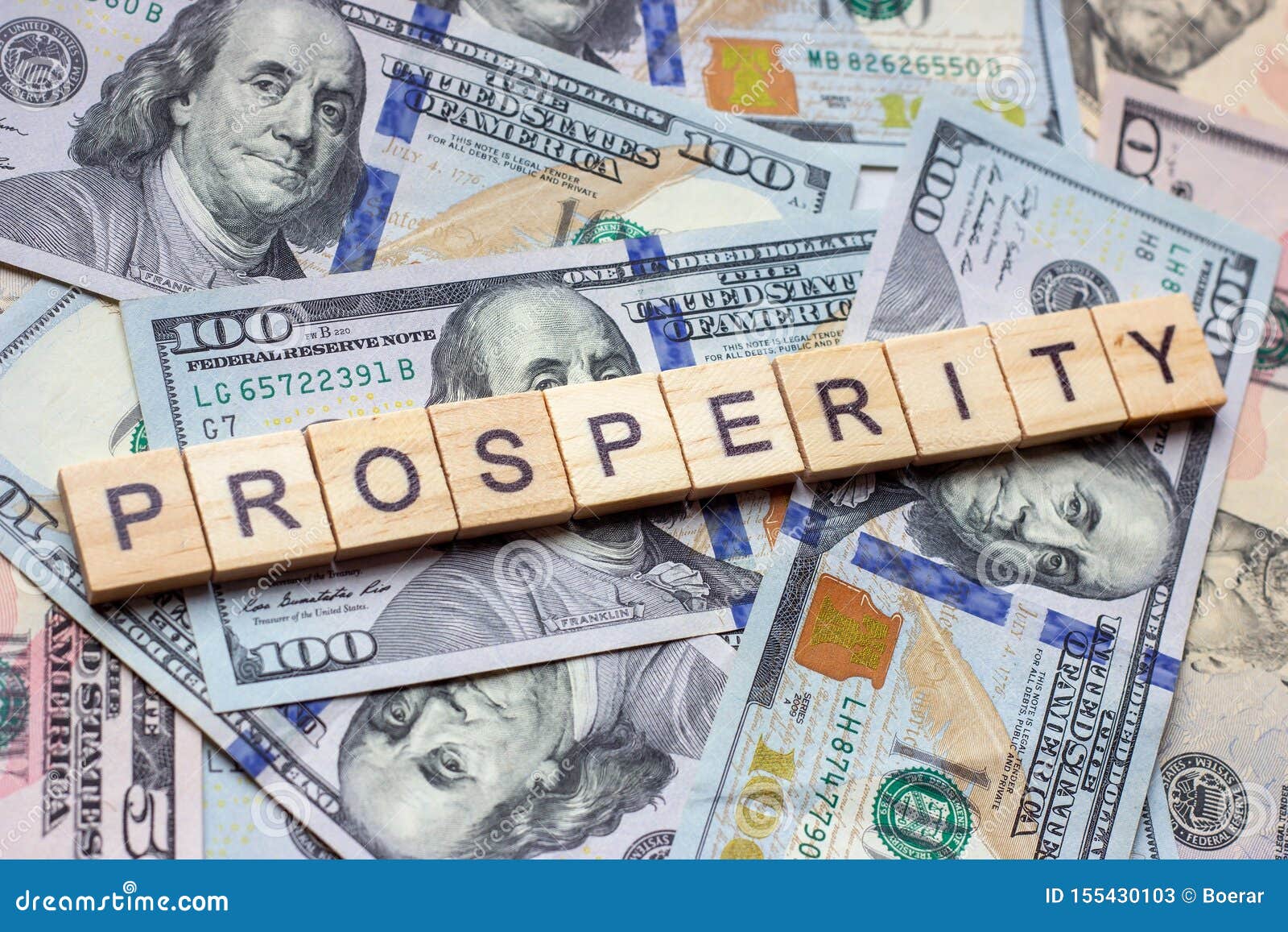 The Word Prosperity on Dollar Usa Background. Welfare, Sufficiency and ...