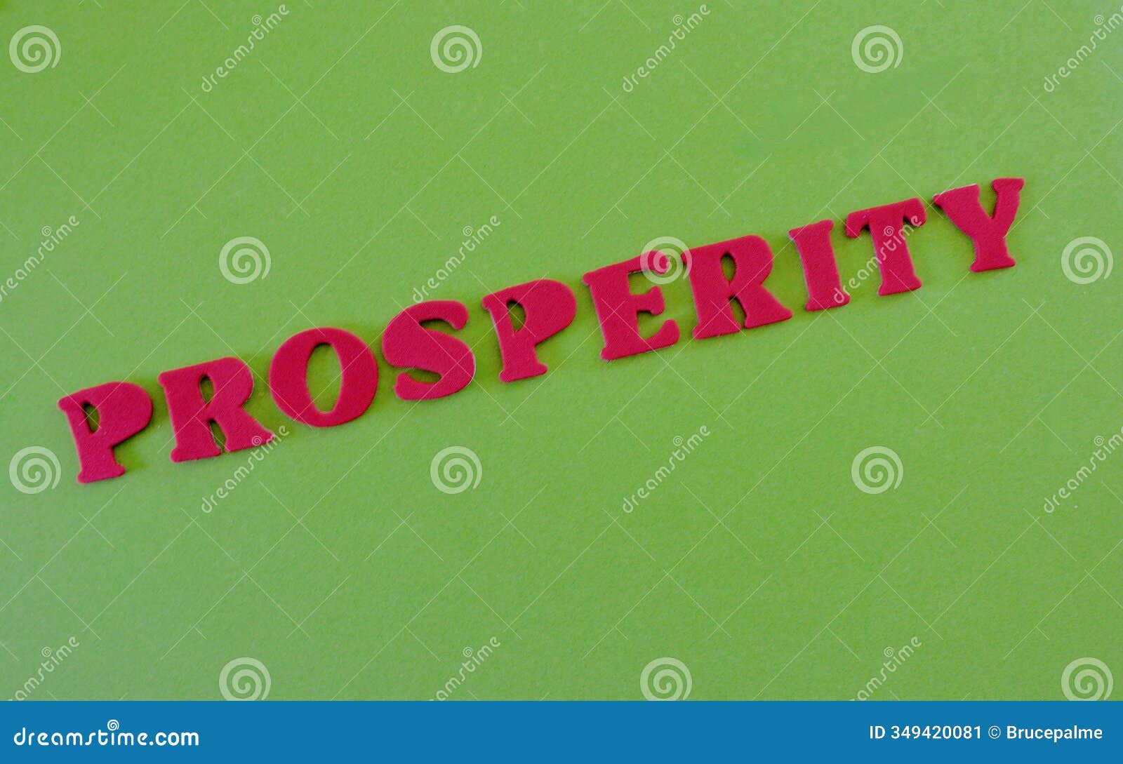 The Word PROSPERITY Written with Red Letters Against a Green Background ...